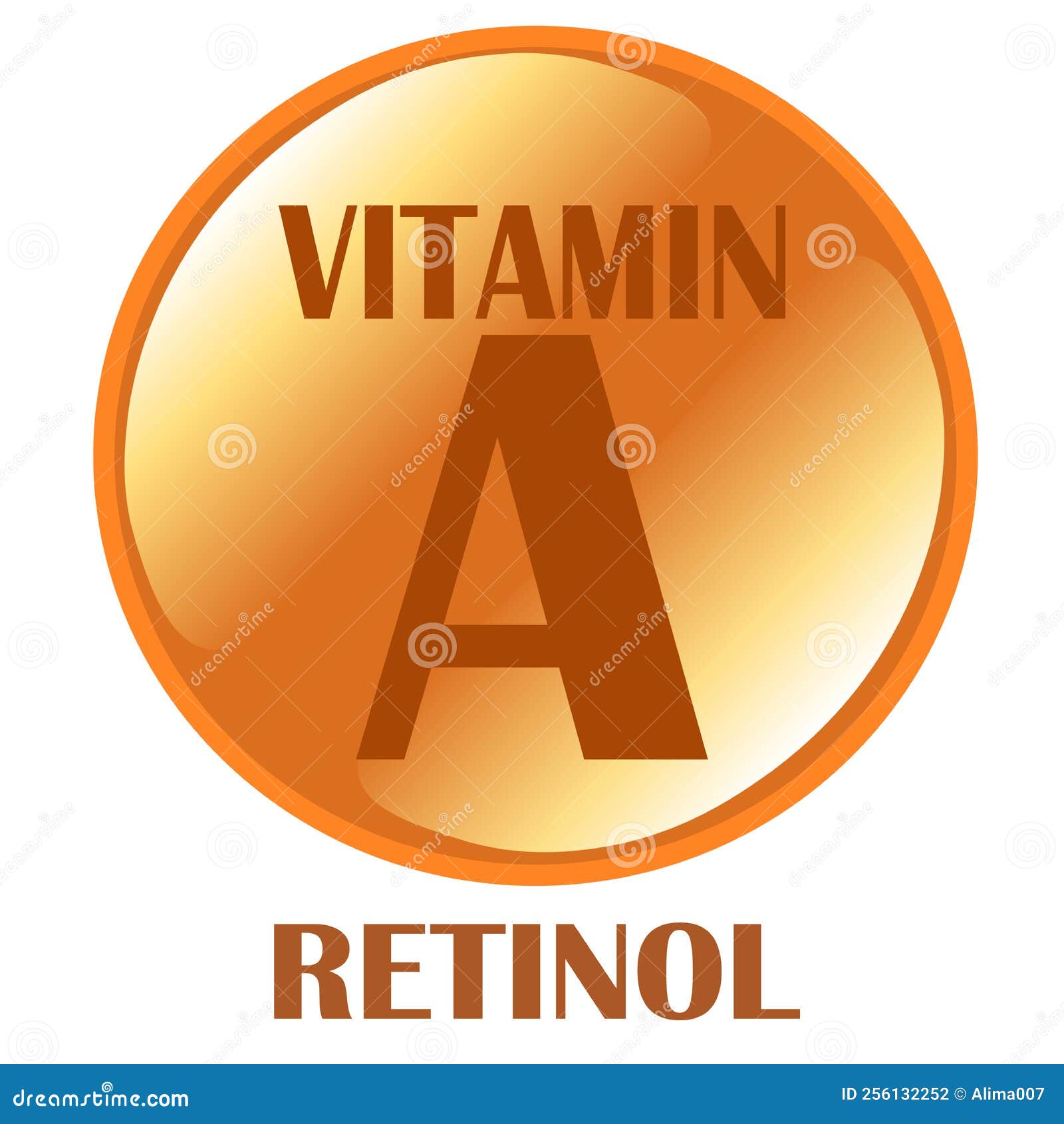 Retinol, Vitamin a, Circular Pictogram Stock Vector - Illustration of ...
