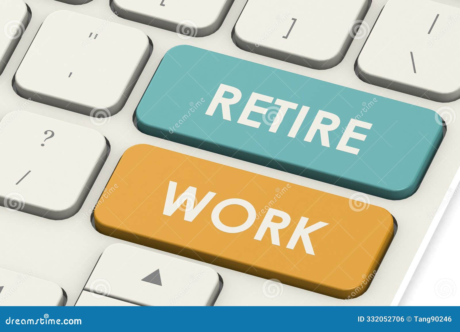 Retire and Work Word on White Keyboard Stock Illustration ...