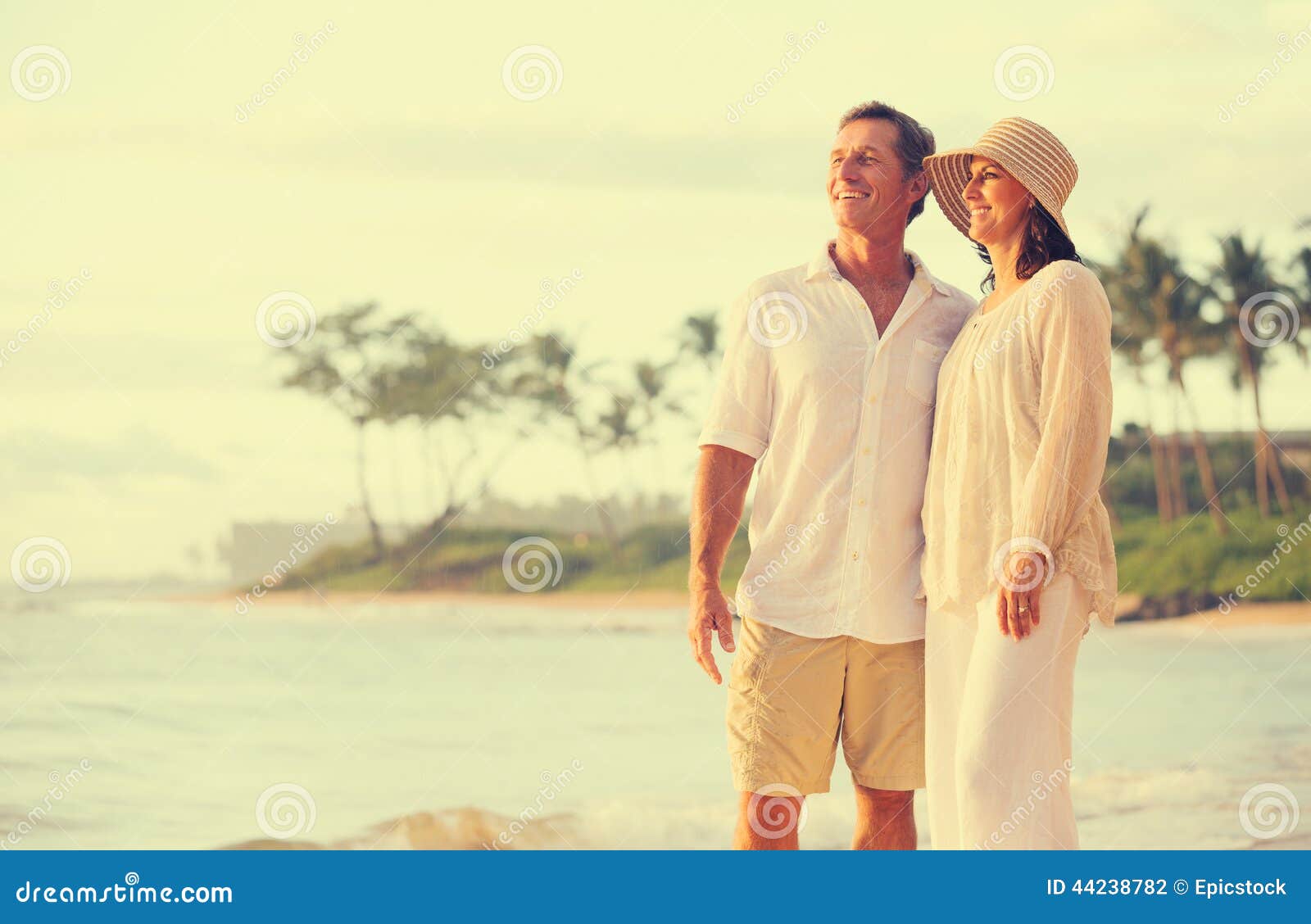 Retired Couple on the Beach Stock Photo - Image of active, husband ...