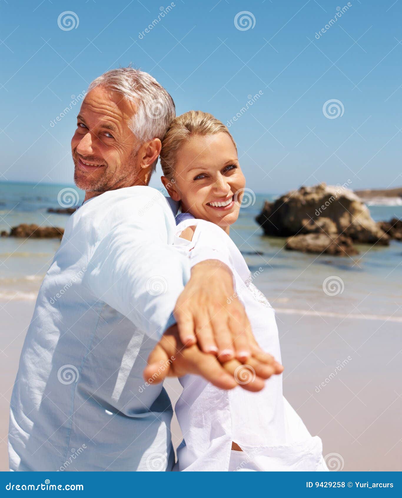 Retired Couple Having Fun at Their Vacation Stock Photo - Image of back ...