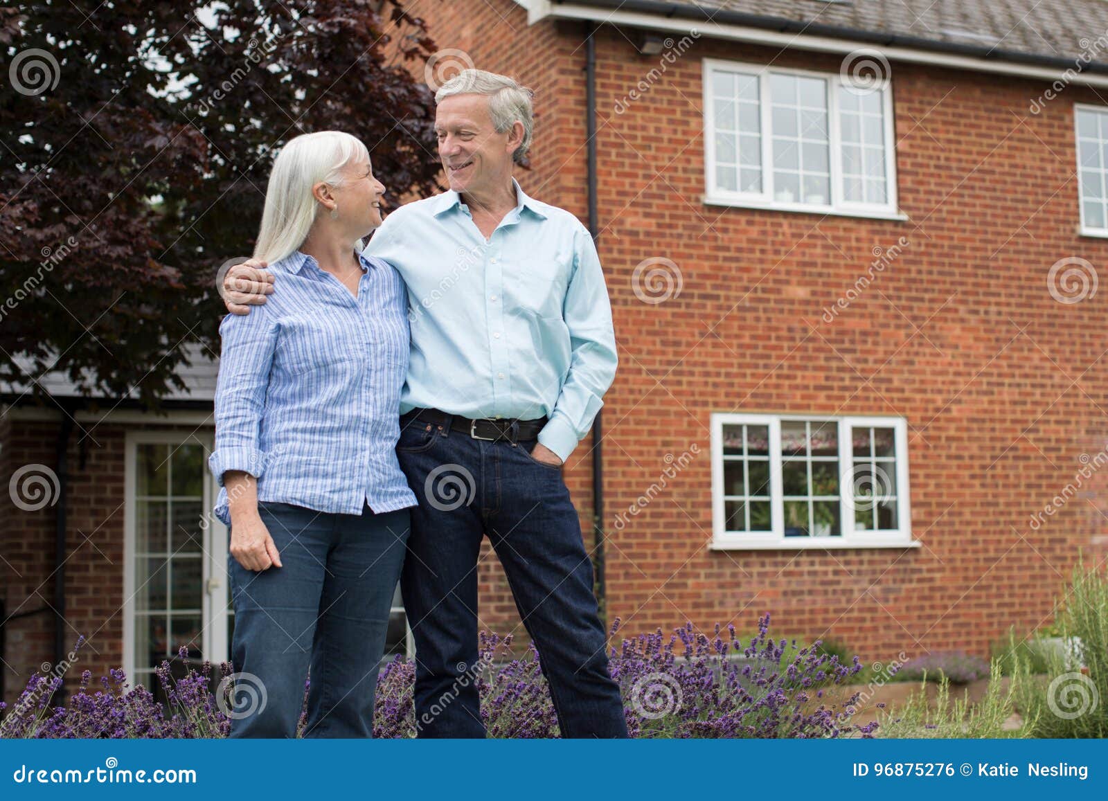 Retired Couple Standing Outside Home Stock Photo - Image of lifestyle ...