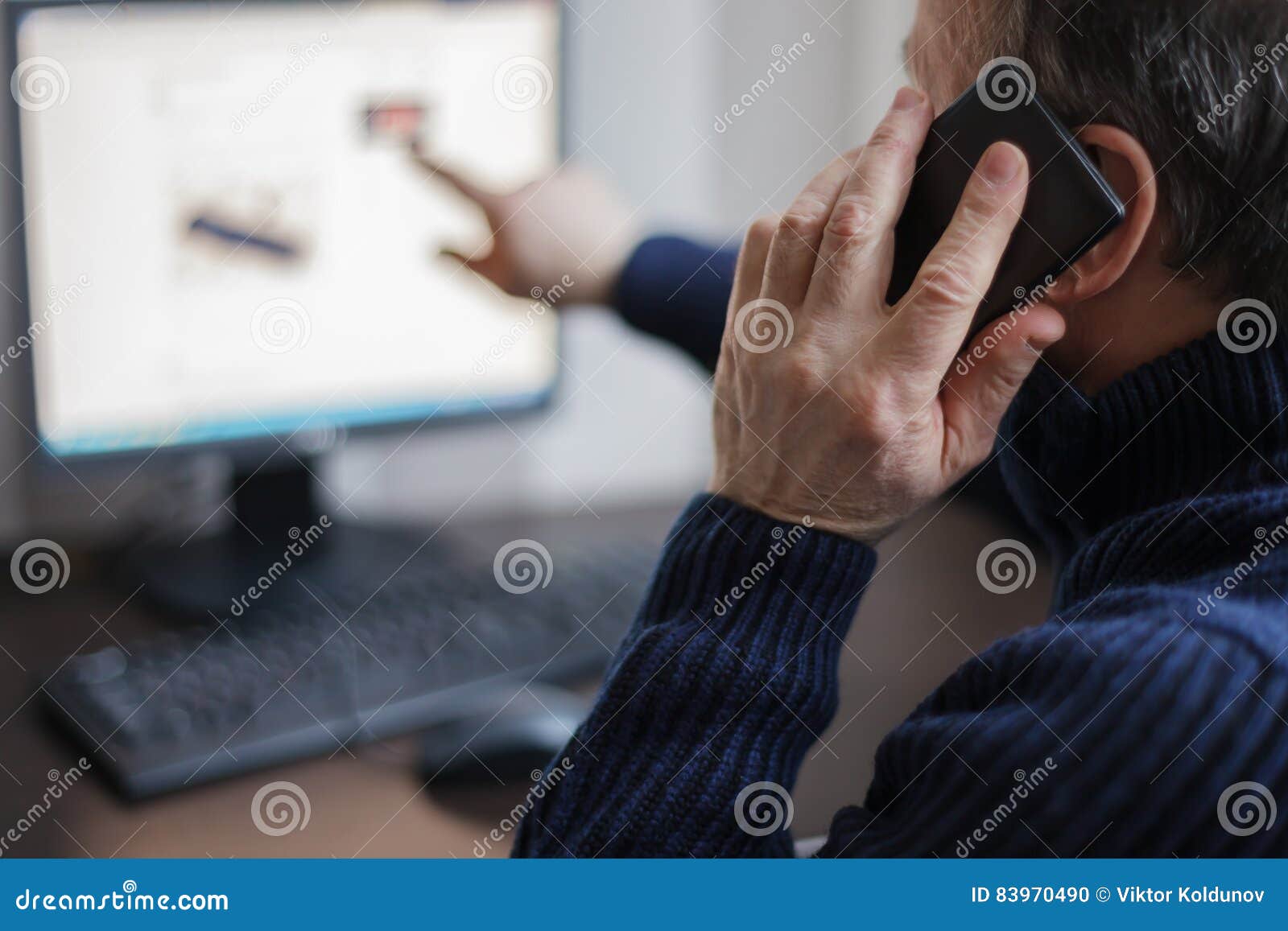 Retired Develops Computer Technology at Home Stock Photo - Image of ...