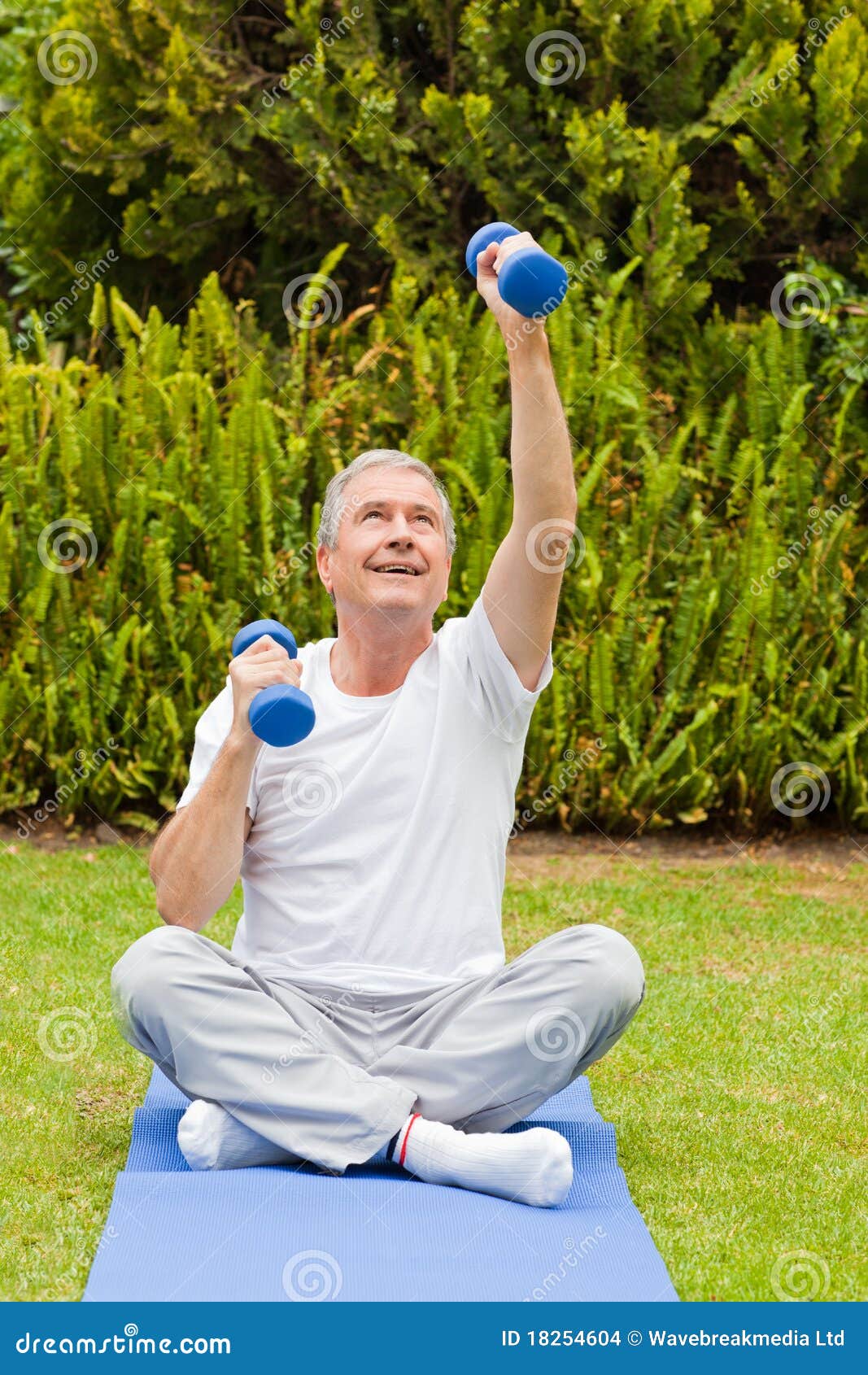 Retired man stock photo. Image of laughing, copy, toes - 18254604