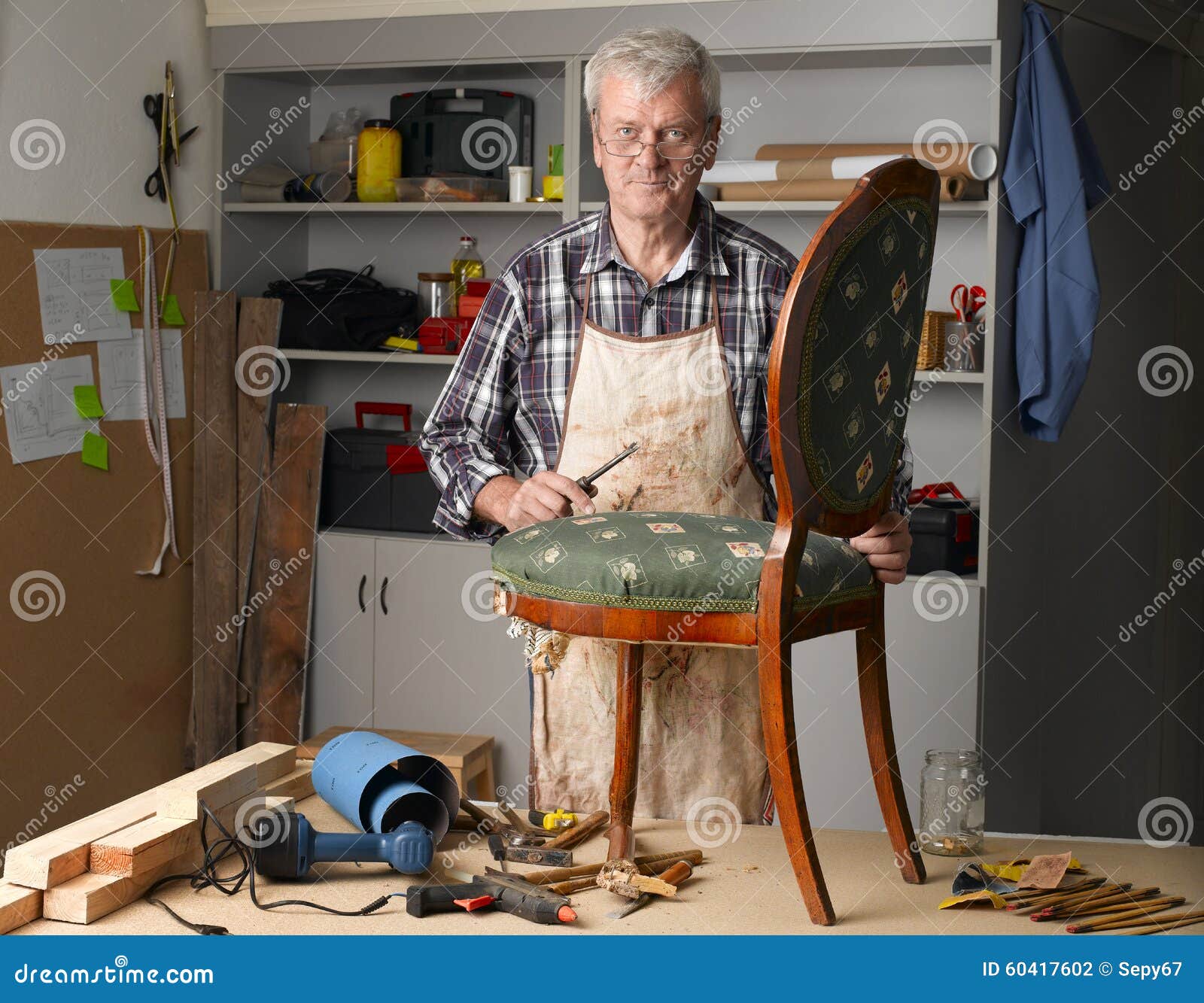 Retired man working stock photo. Image of hobby, occupation - 60417602