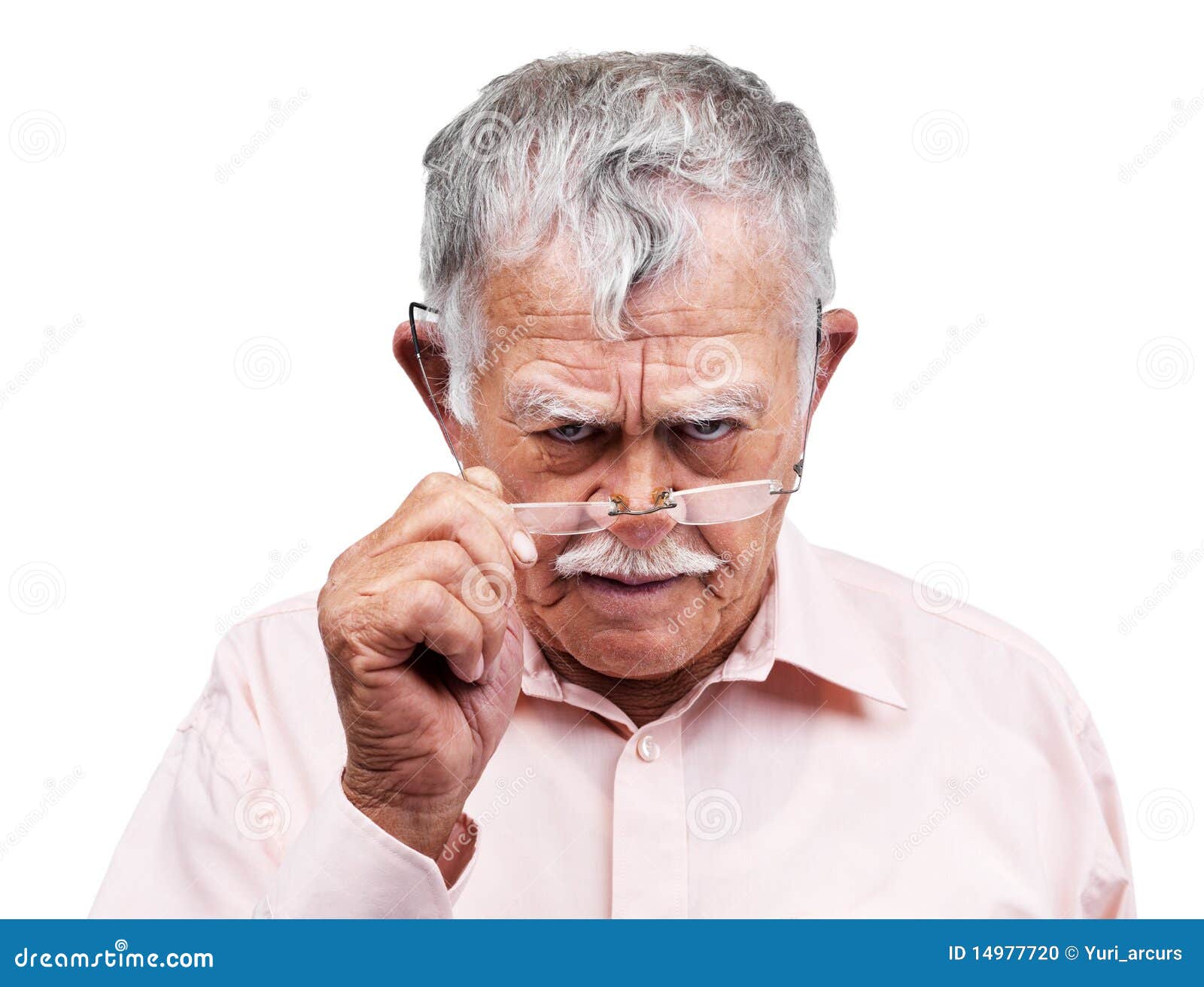 Retired Old Man Looking Through Spectacles Stock Photo - Image of ...