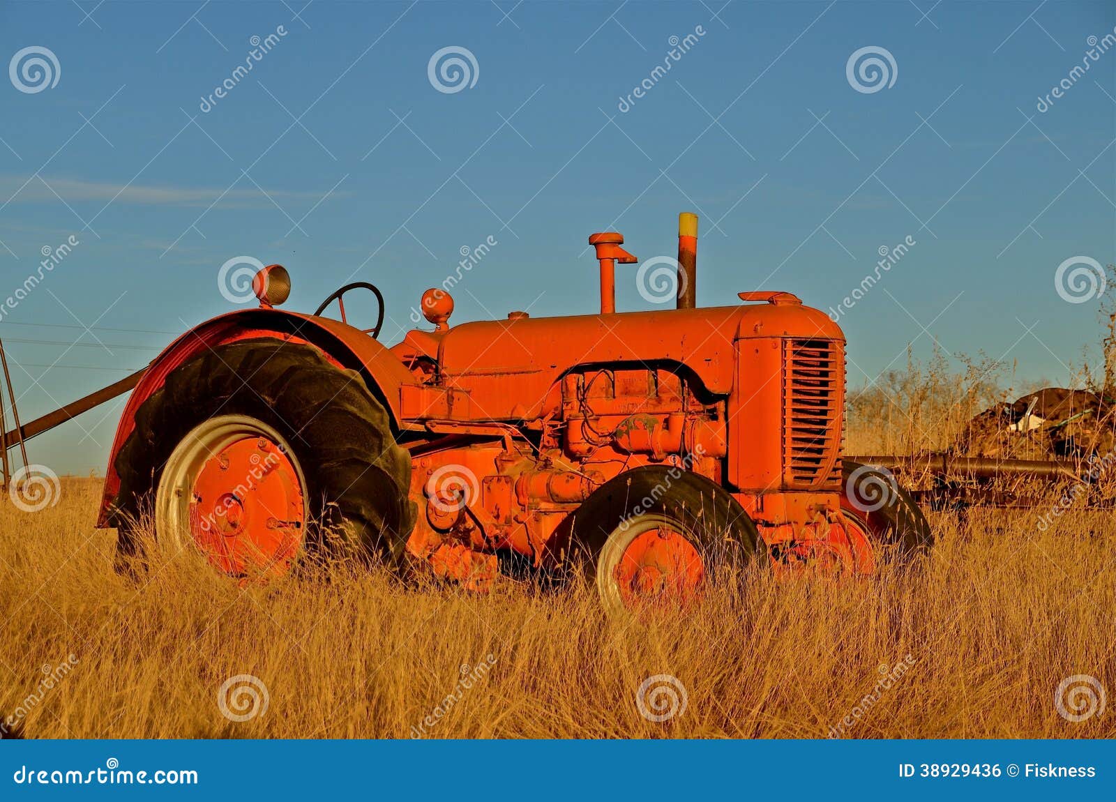 Retired old orange tractor stock photo. Image of retired - 38929436
