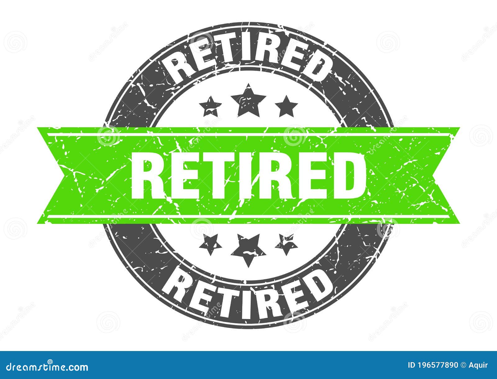 Retired Round Stamp with Ribbon. Label Sign Stock Vector - Illustration ...