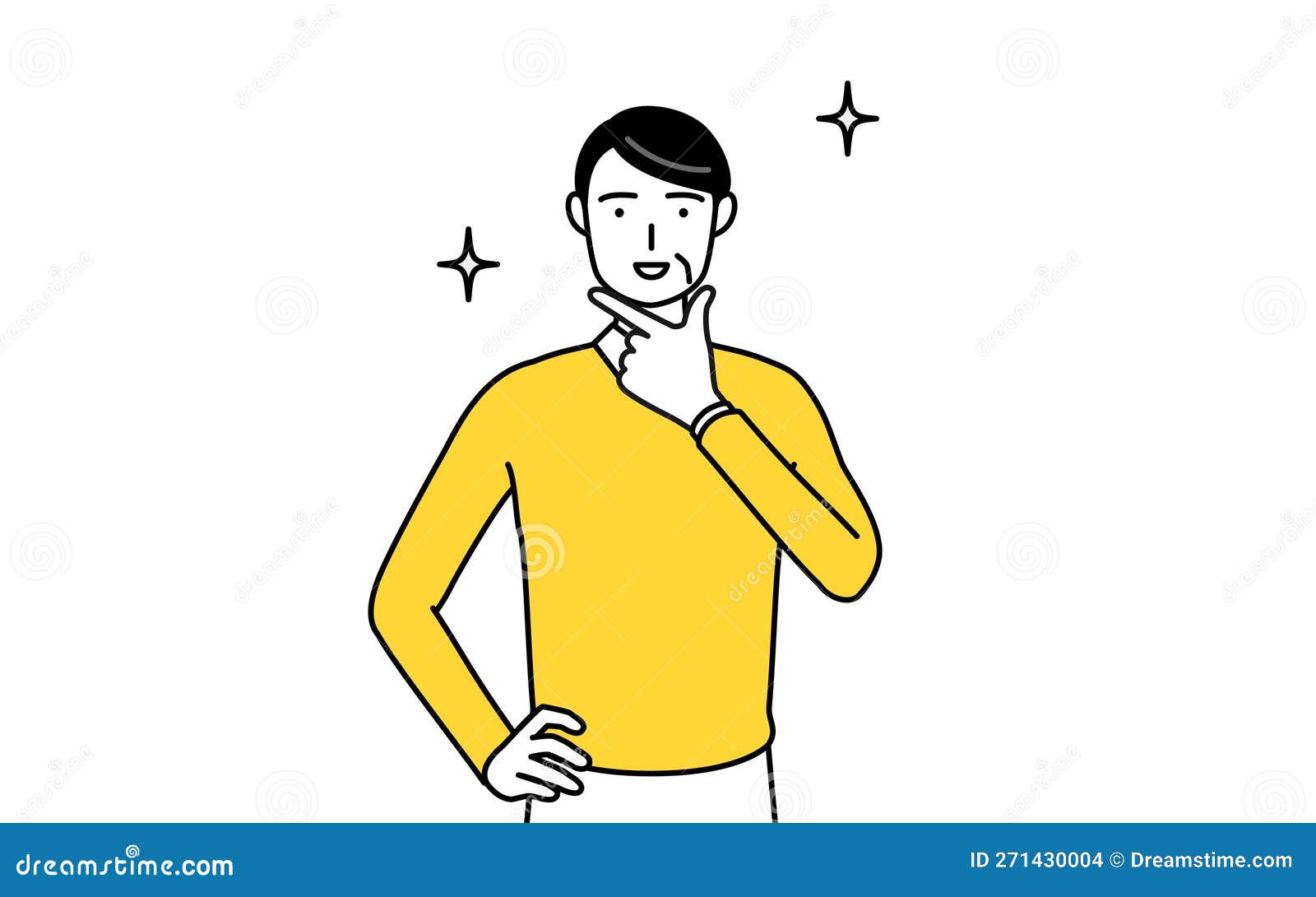 Retired Seniors, Middle-aged Man, in a Confident Pose Stock Vector ...