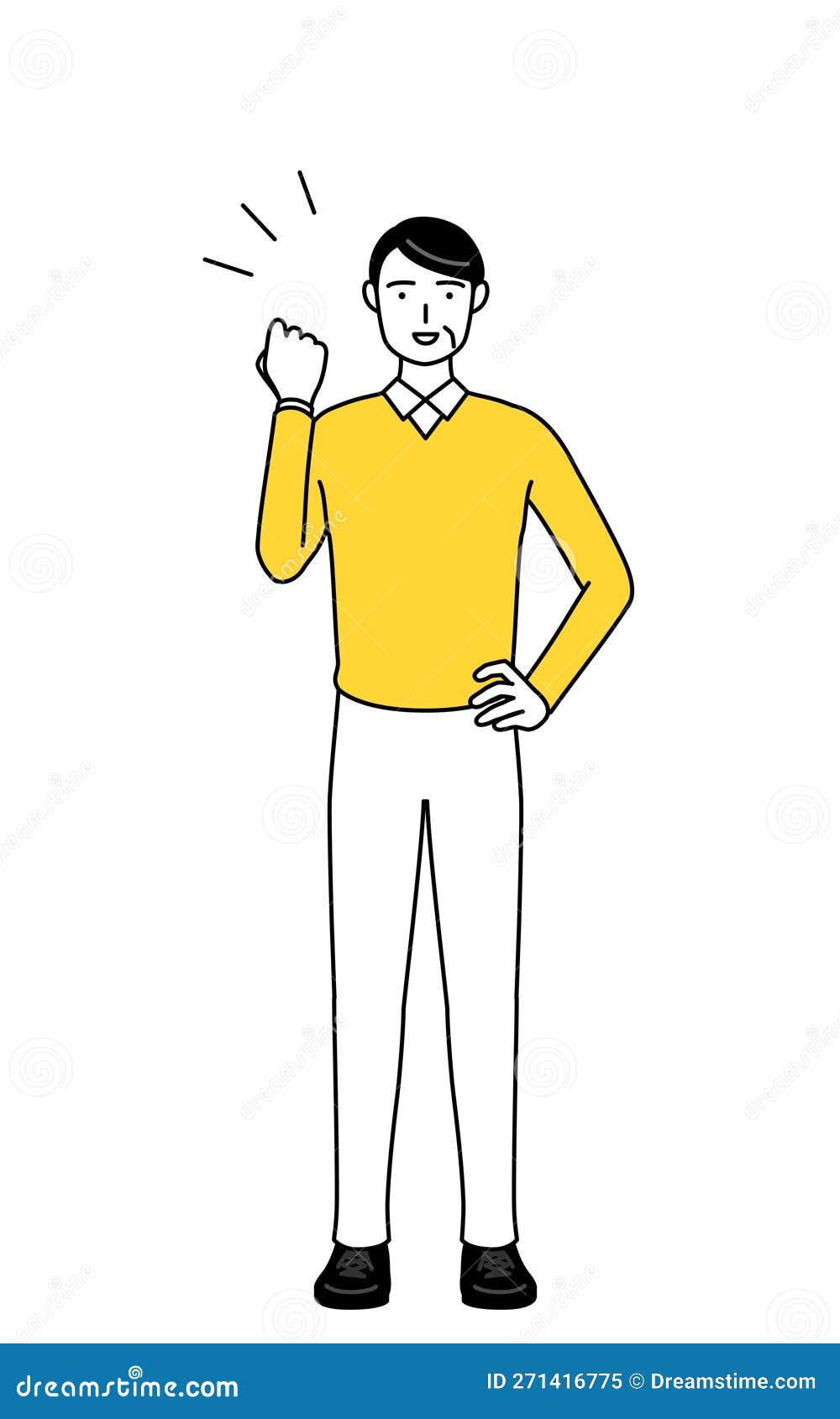 Retired Seniors, Middle-aged Man, Posing with Guts Stock Vector ...