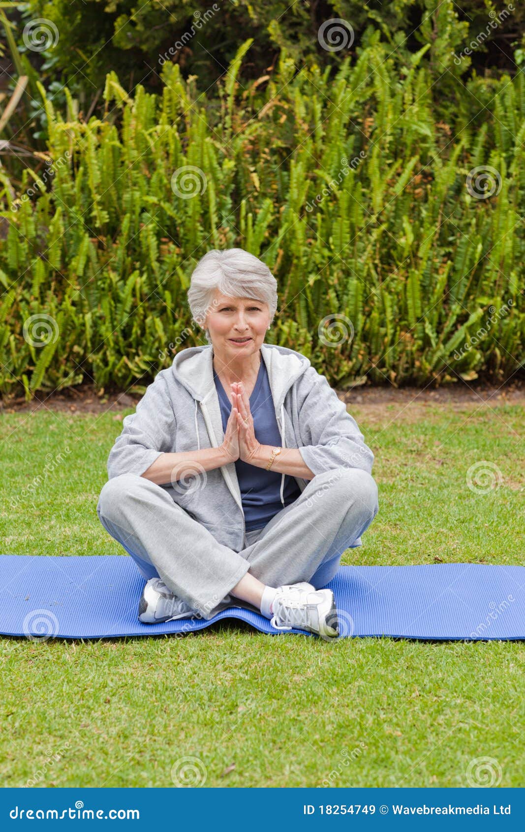 Retired woman stock image. Image of meditation, conscious - 18254749