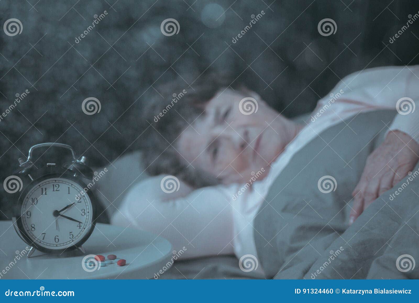Retired Woman Having Sleep Problem Stock Photo - Image of issues ...