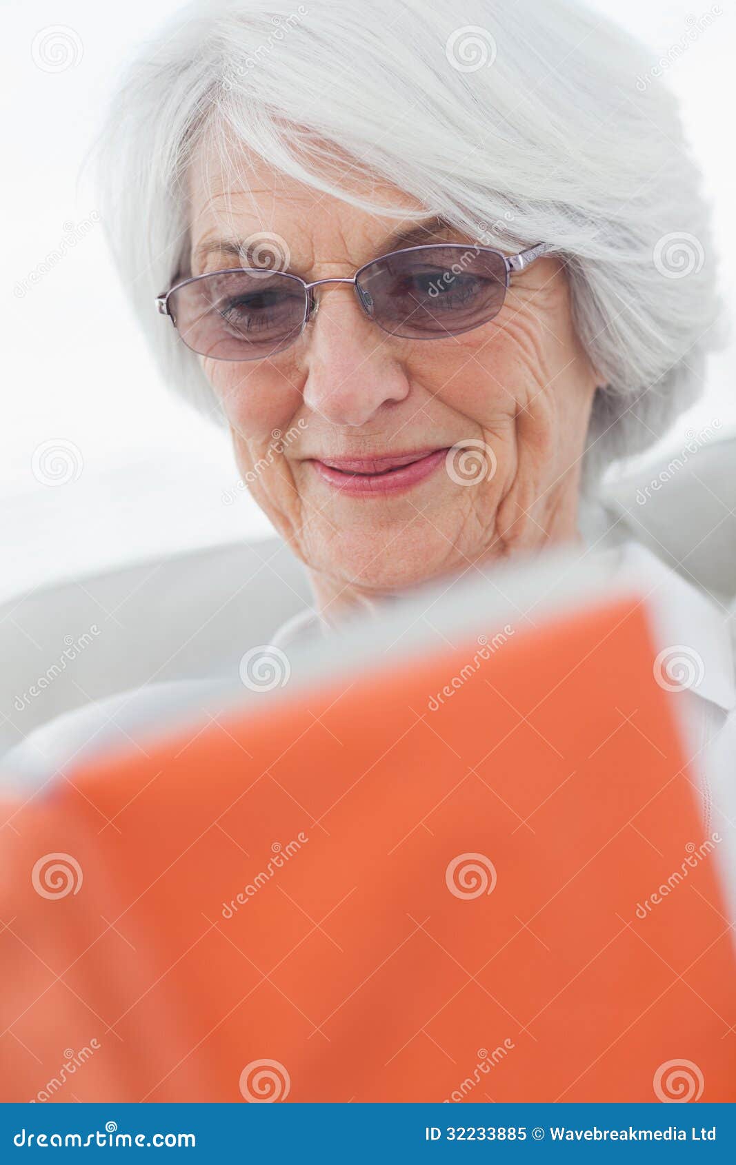 Retired Woman Reading a Book Stock Image - Image of holding, cheerful ...