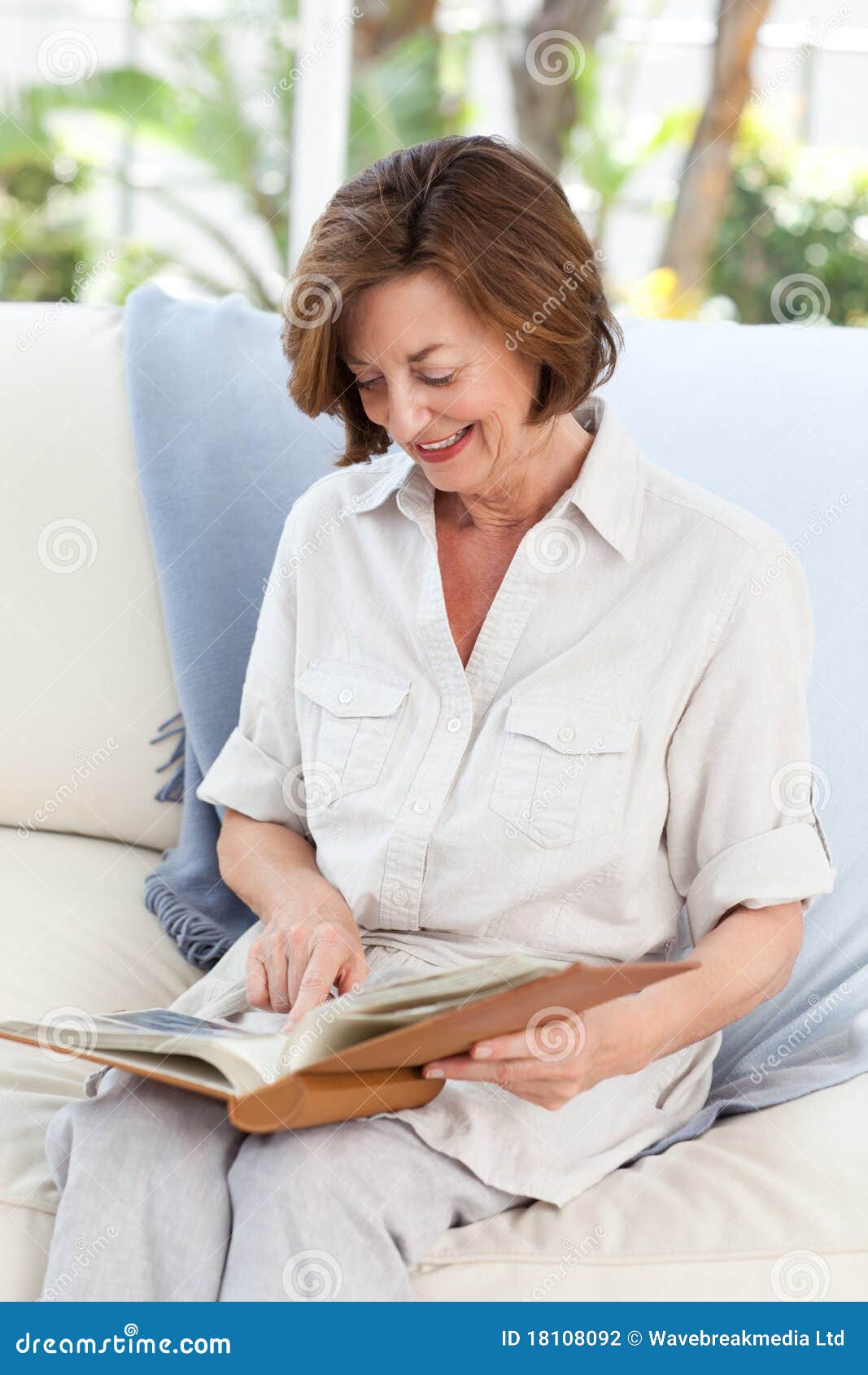 Retired Woman Reading Her Book Stock Photo - Image of senior ...