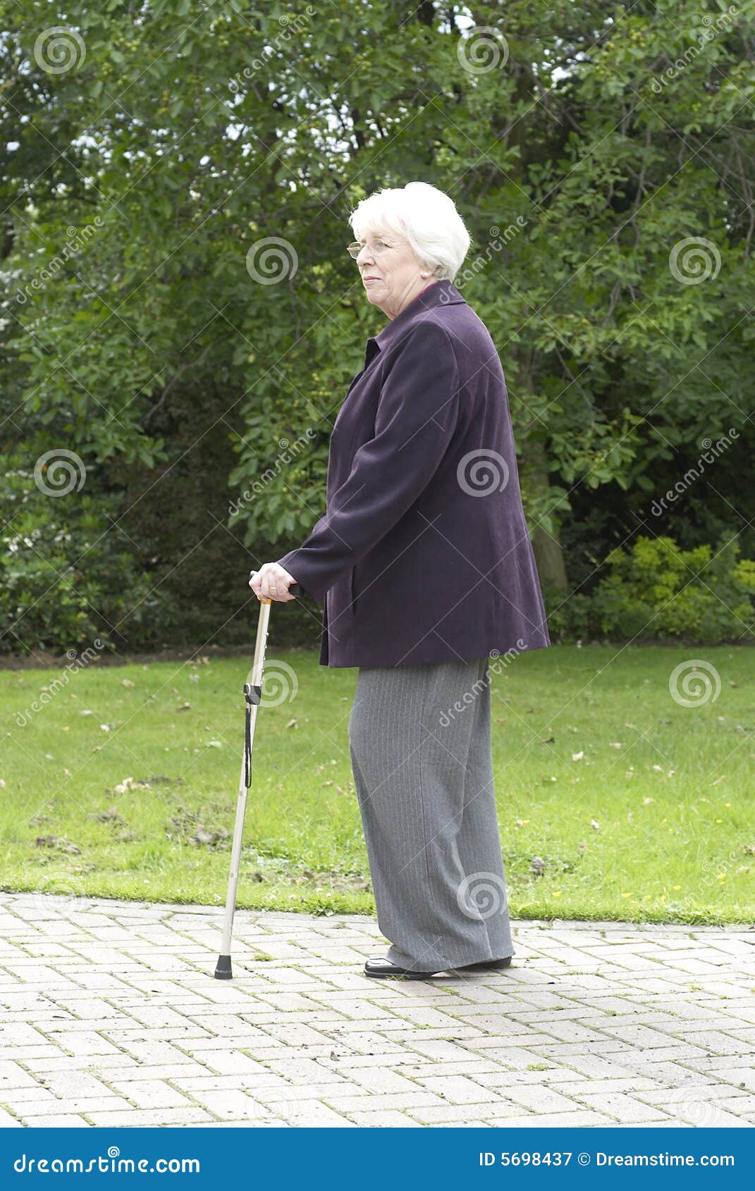 Retired woman walking stock image. Image of park, aged - 5698437