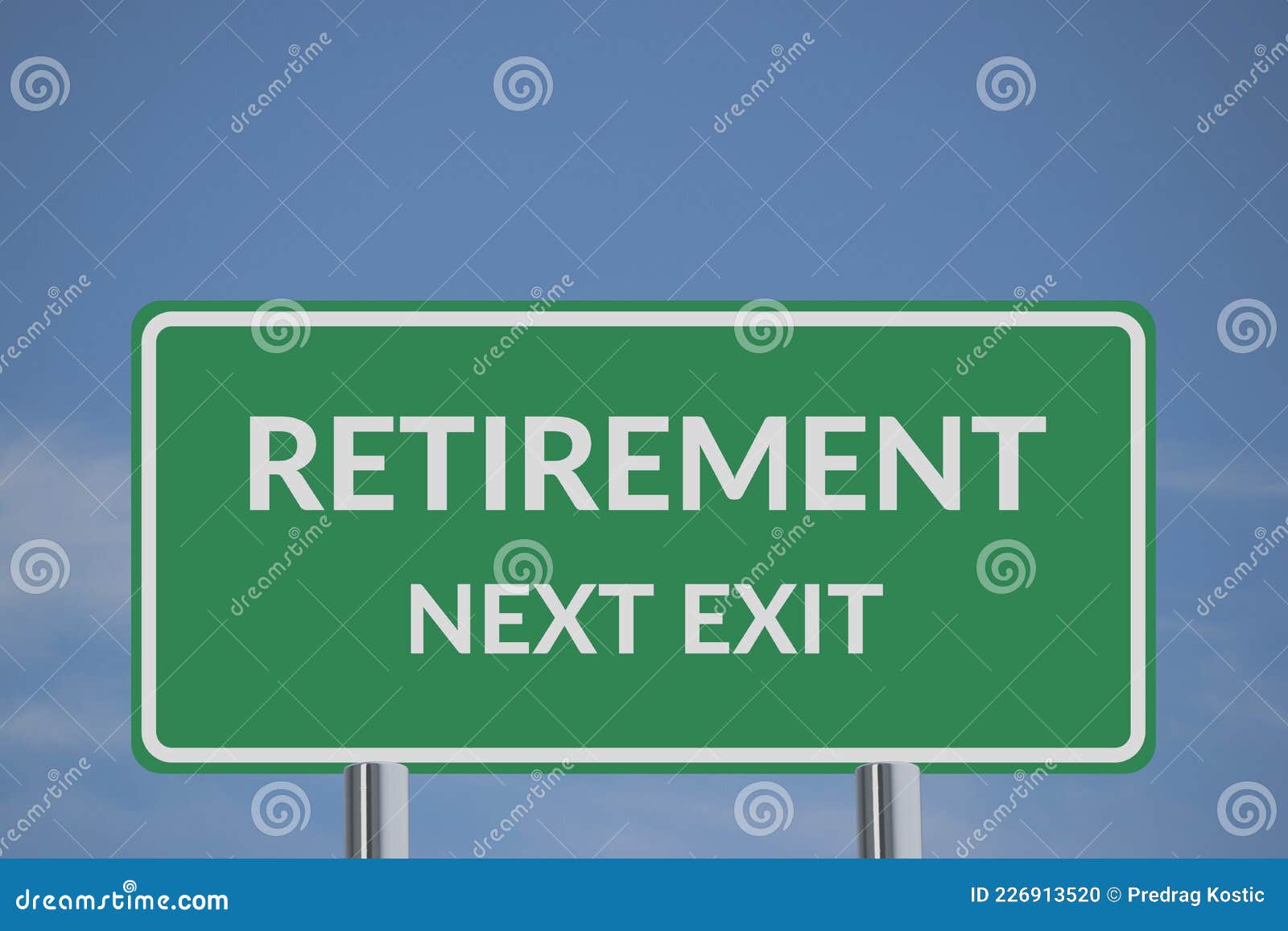 Freeway Exit Sign Perfect for Retirement, Stock Photo - Image of ideas ...