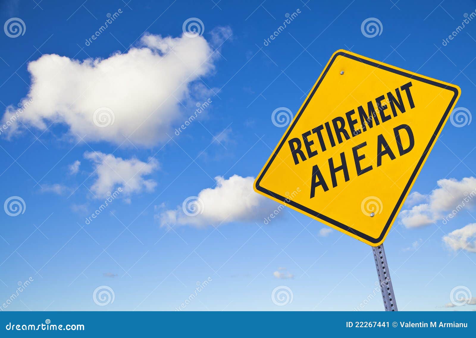 Retirement ahead Road Sign stock image. Image of success - 22267441