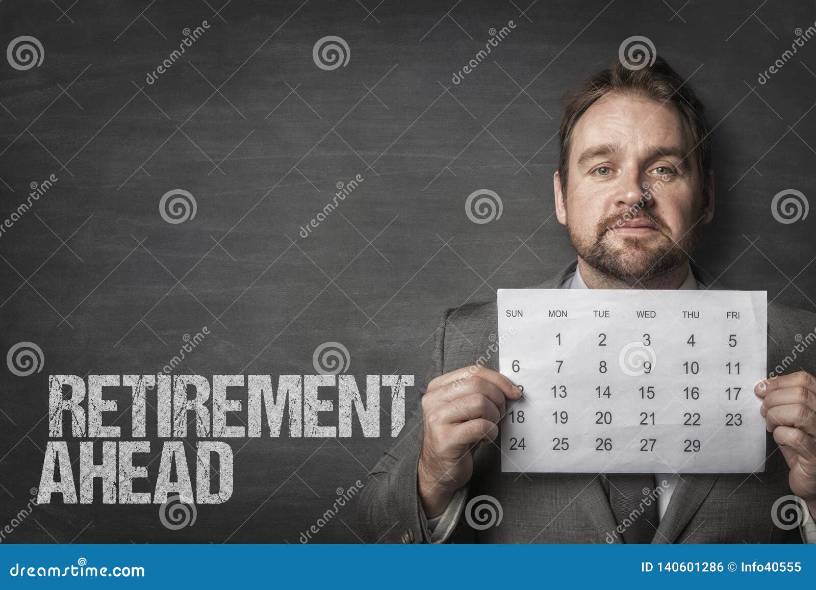 Retirement Ahead Text with Businessman Stock Photo - Image of career ...