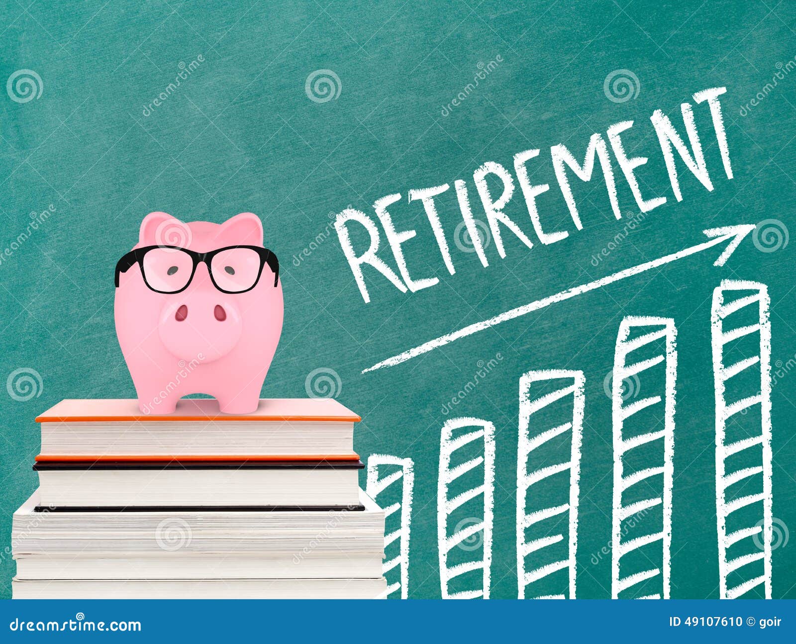 Retirement Chart and Piggy Bank Stock Photo - Image of home, relief ...