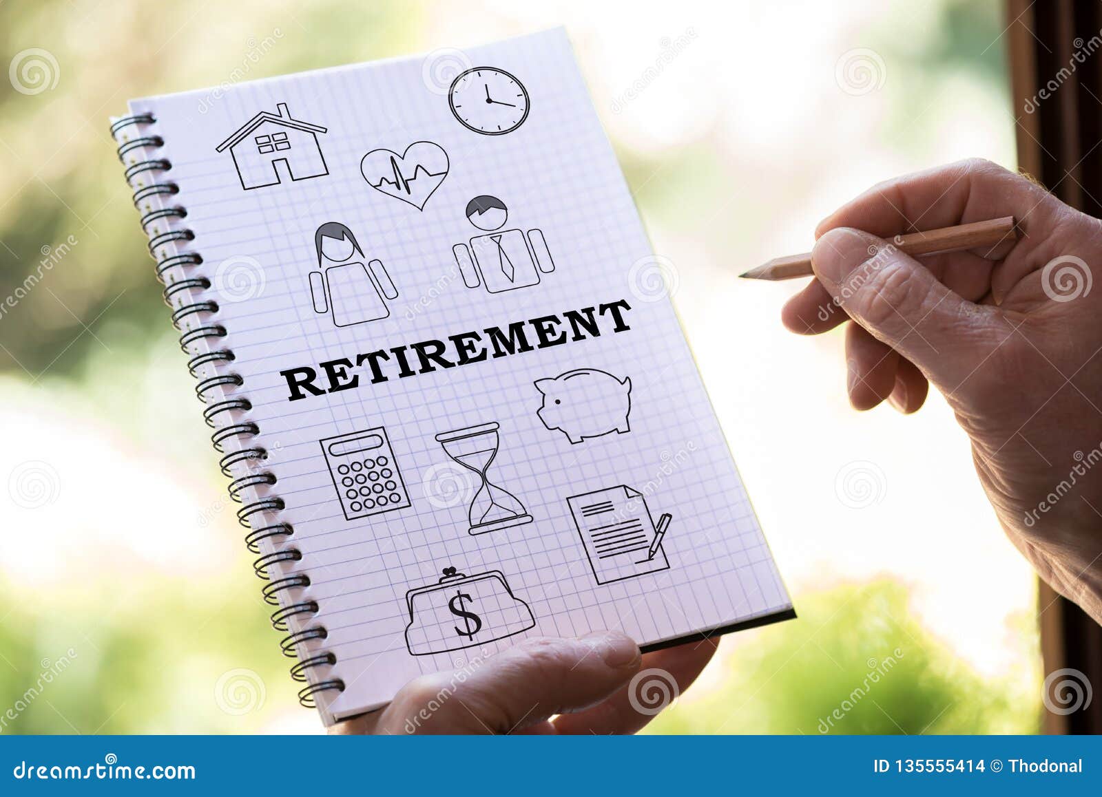 Retirement Concept on a Notepad Stock Photo - Image of pension ...