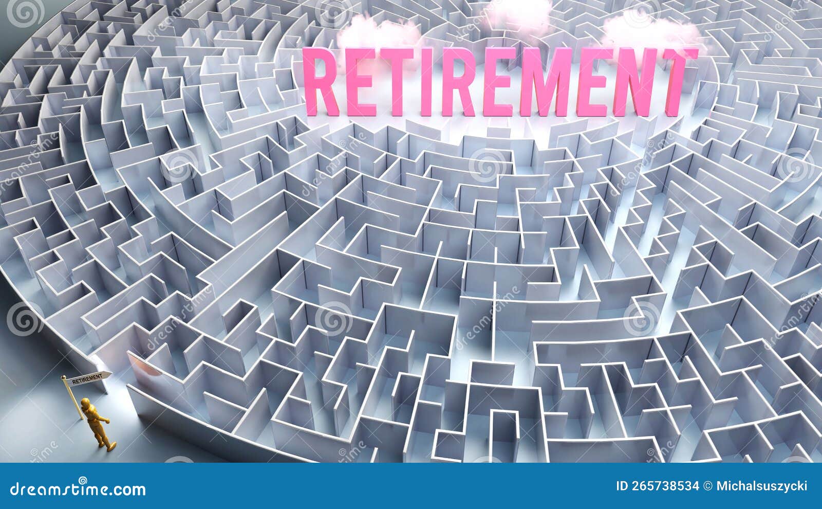 Retirement and a Difficult Path To it Stock Illustration - Illustration ...