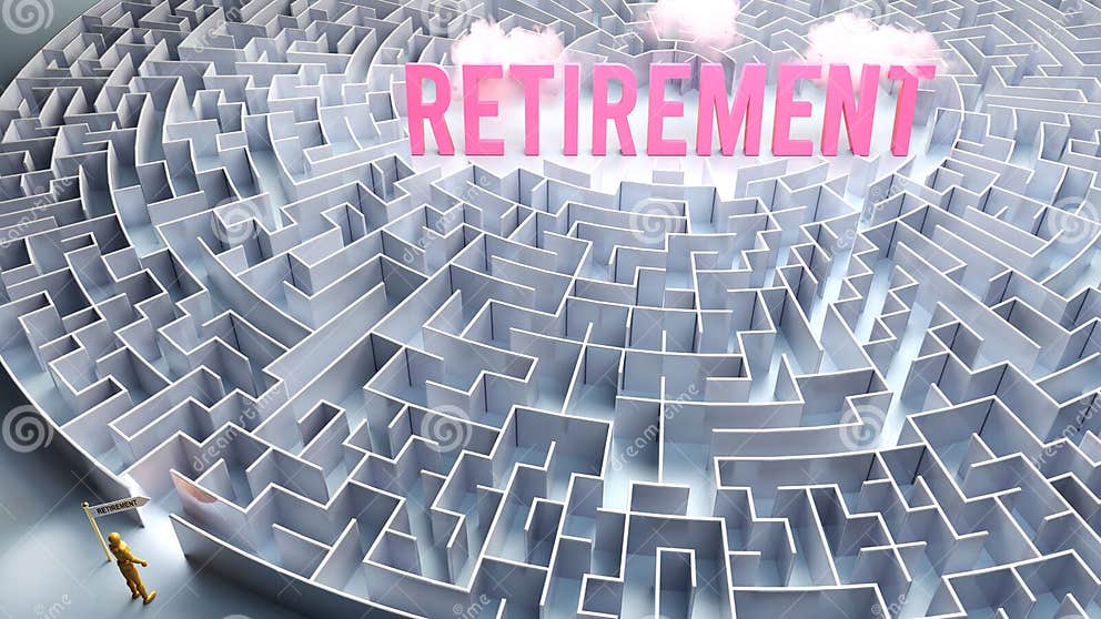 Retirement and a Difficult Path To it Stock Illustration - Illustration ...
