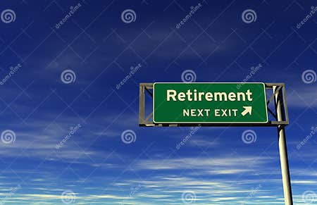 Retirement - Freeway Exit Sign Stock Illustration - Illustration of ...