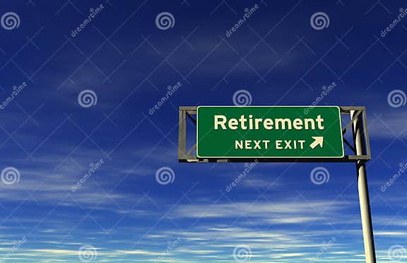 Retirement - Freeway Exit Sign Stock Illustration - Illustration of ...