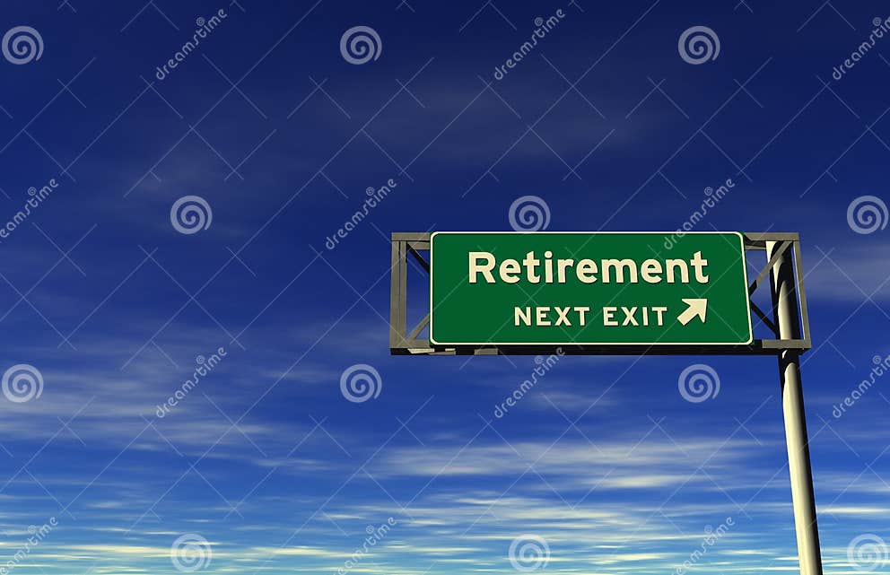 Retirement - Freeway Exit Sign Stock Illustration - Illustration of ...