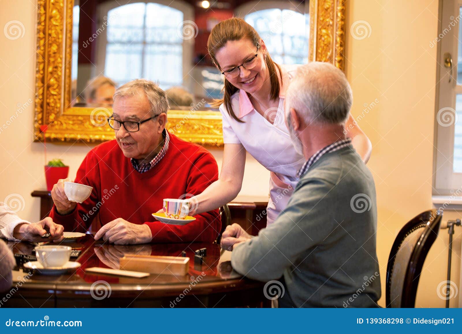 Retirement Home Occupants Sitting at the Table Together Stock Photo ...