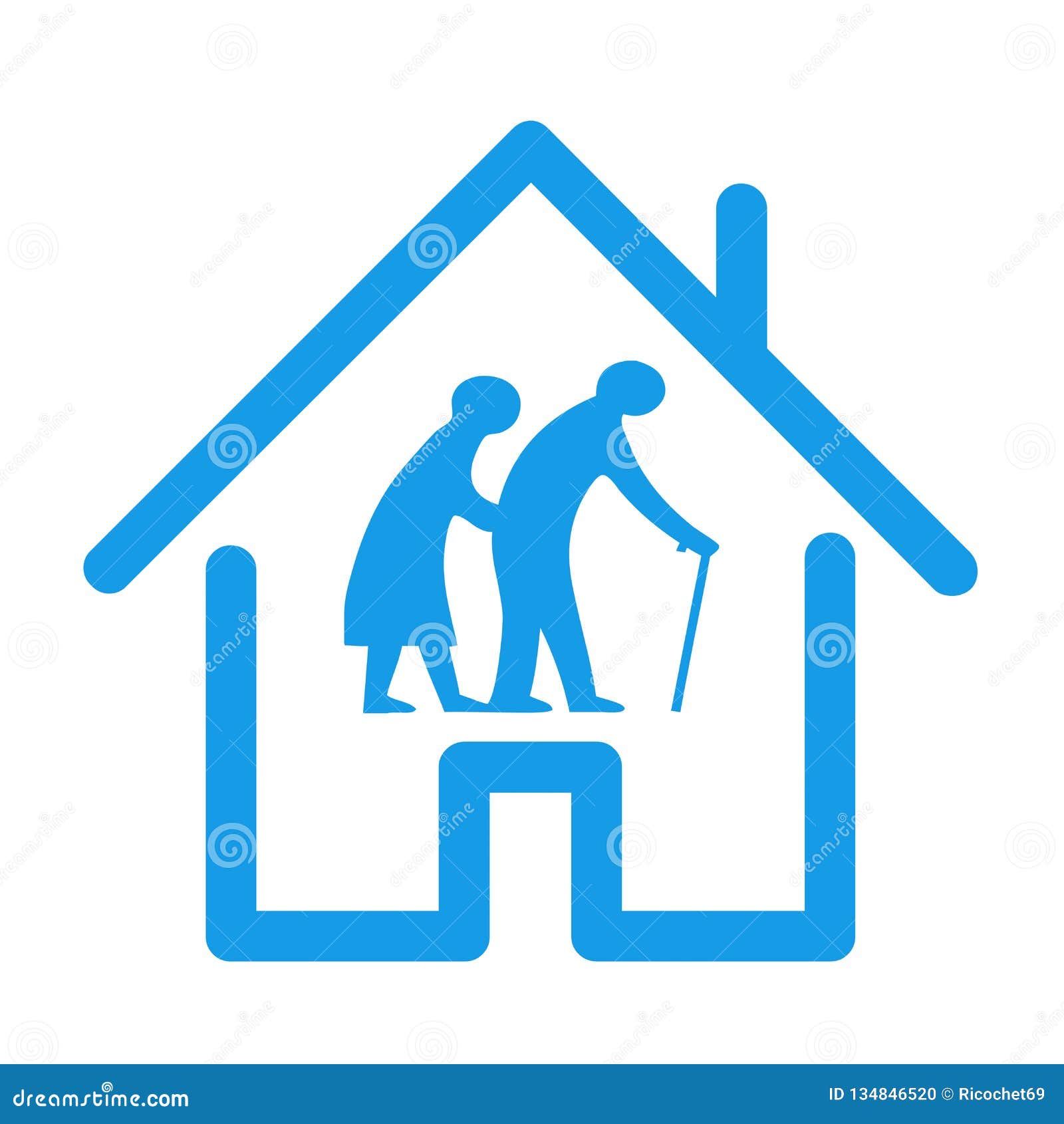 Retirement House Icon Illustration Stock Illustration - Illustration of ...