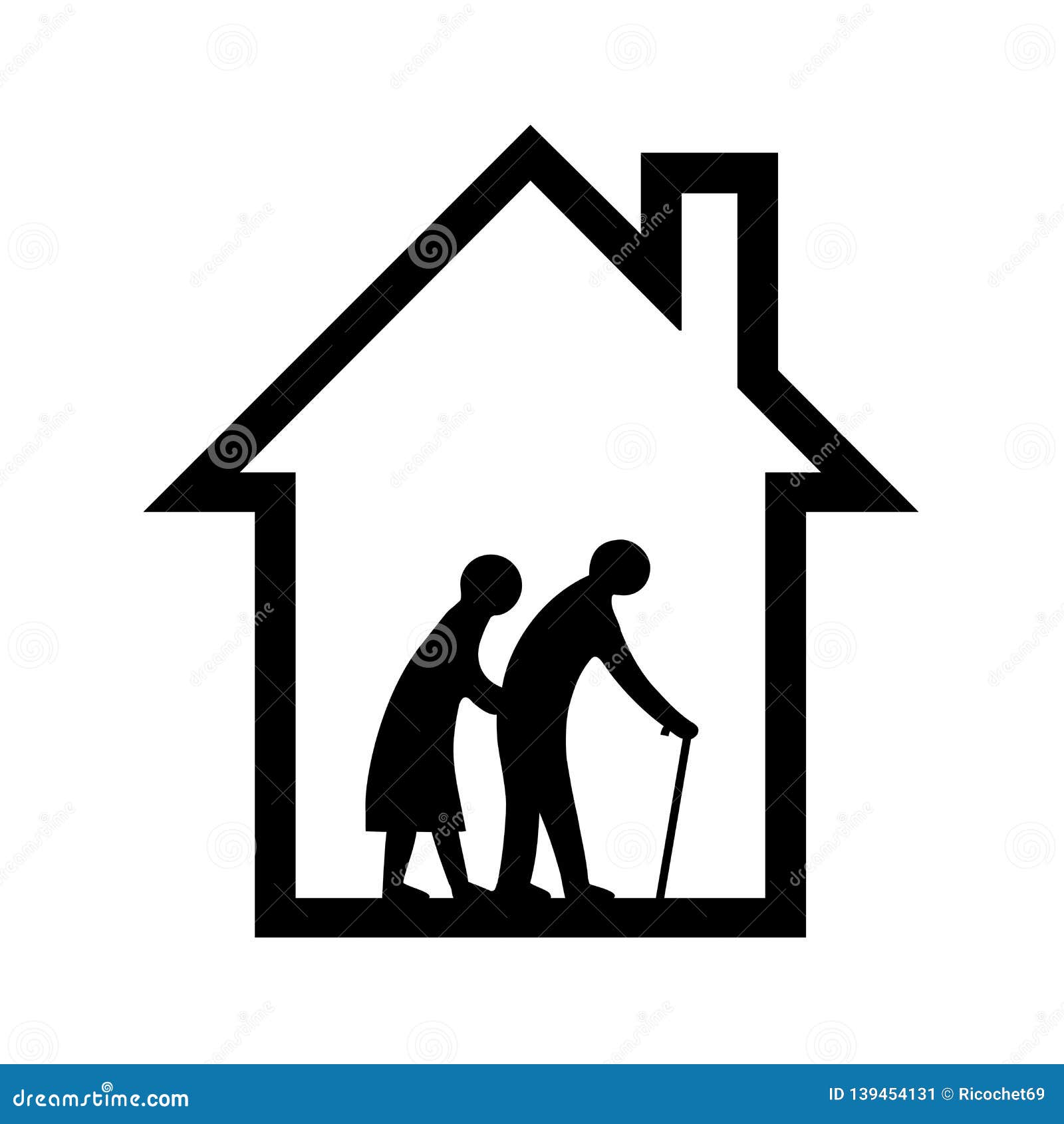 Retirement House Symbol Icon Stock Illustration - Illustration of aged ...