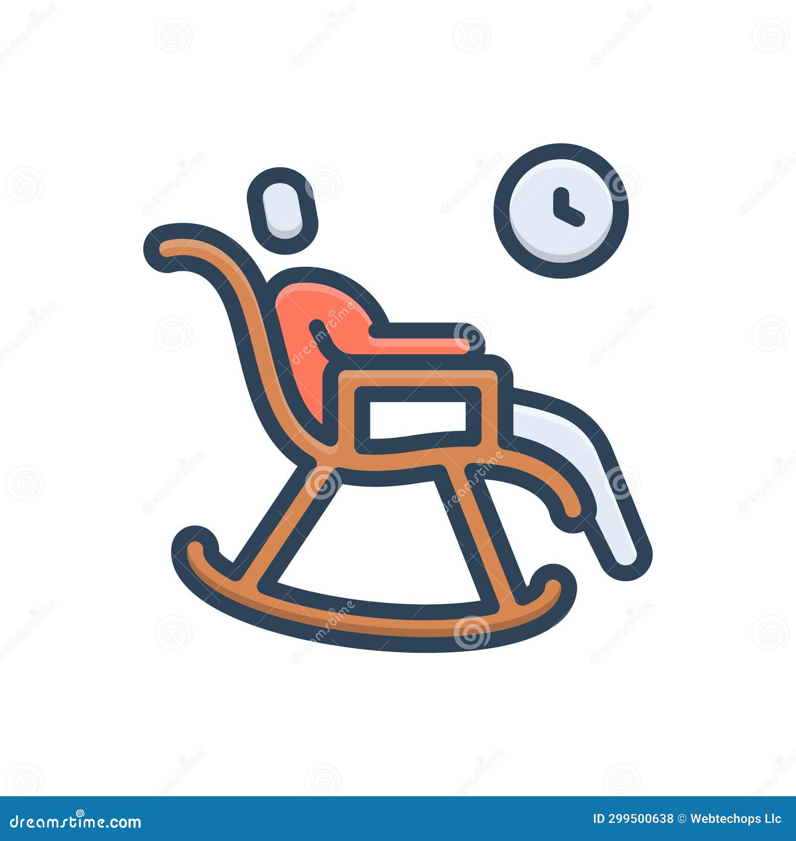 Color Illustration Icon for Retirement, Rocking Chair and Man Stock ...