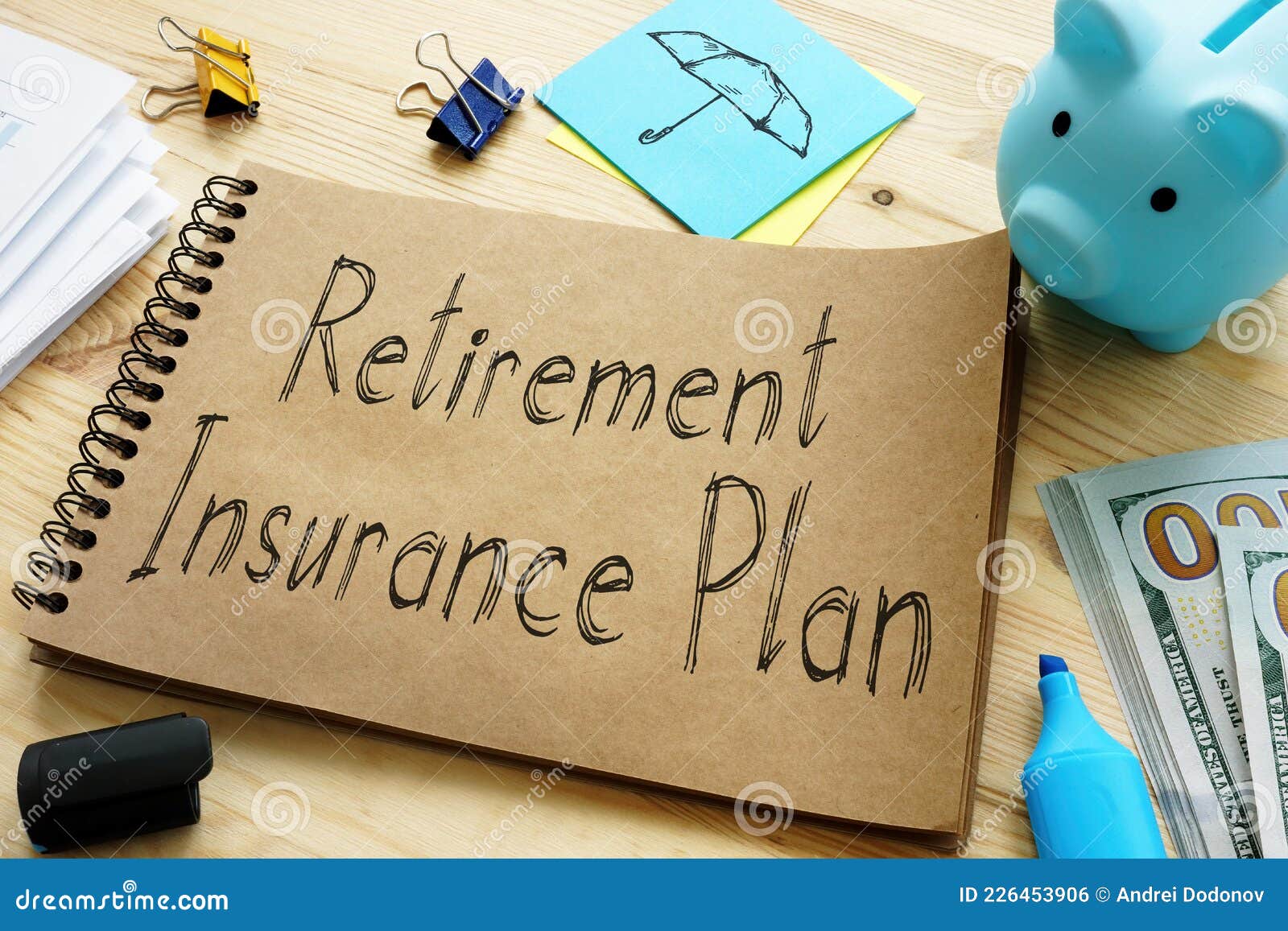 Retirement Insurance Plan is Shown on the Business Photo Using the Text ...