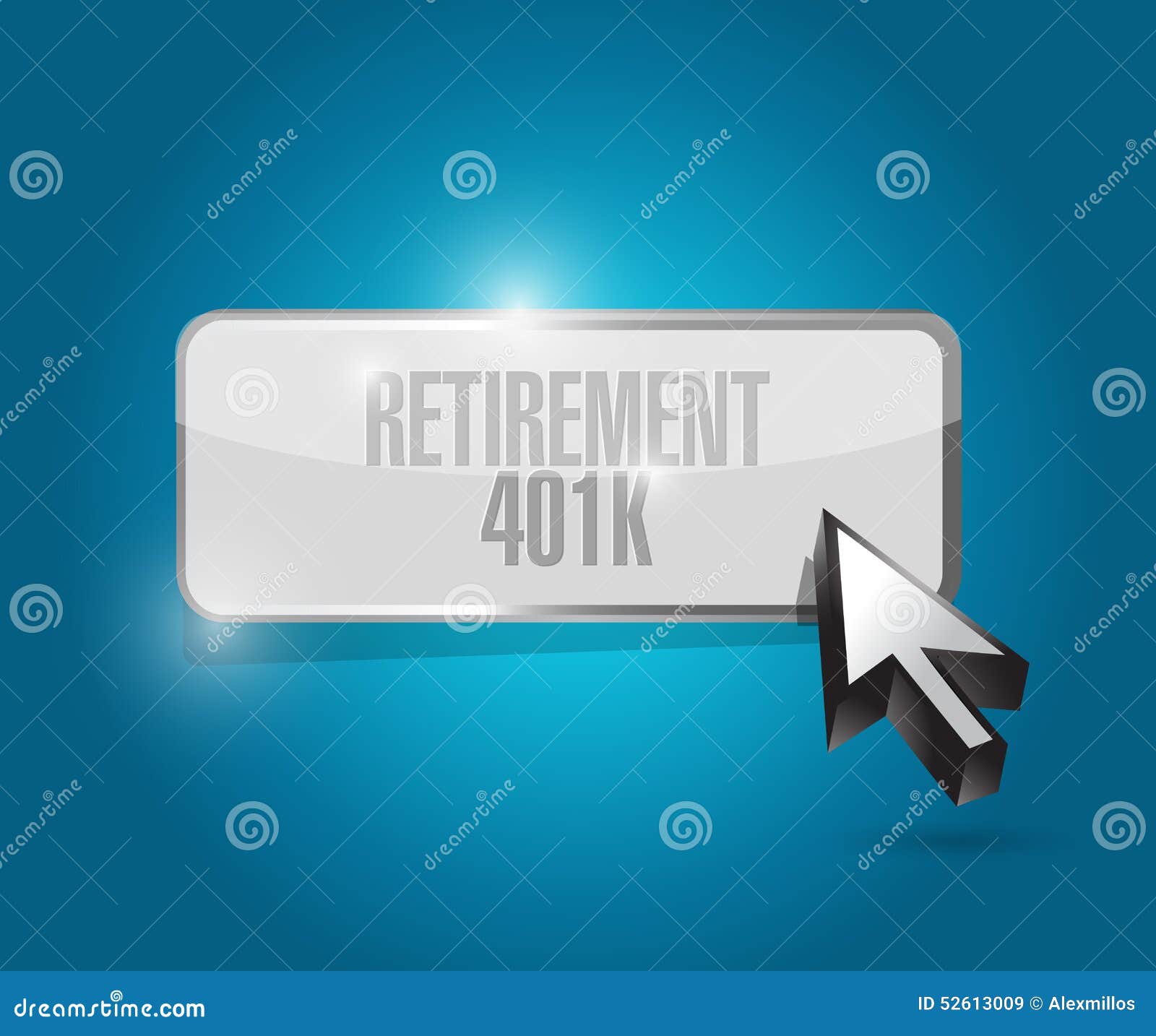 Retirement 401k Button Sign Concept Stock Illustration - Illustration ...