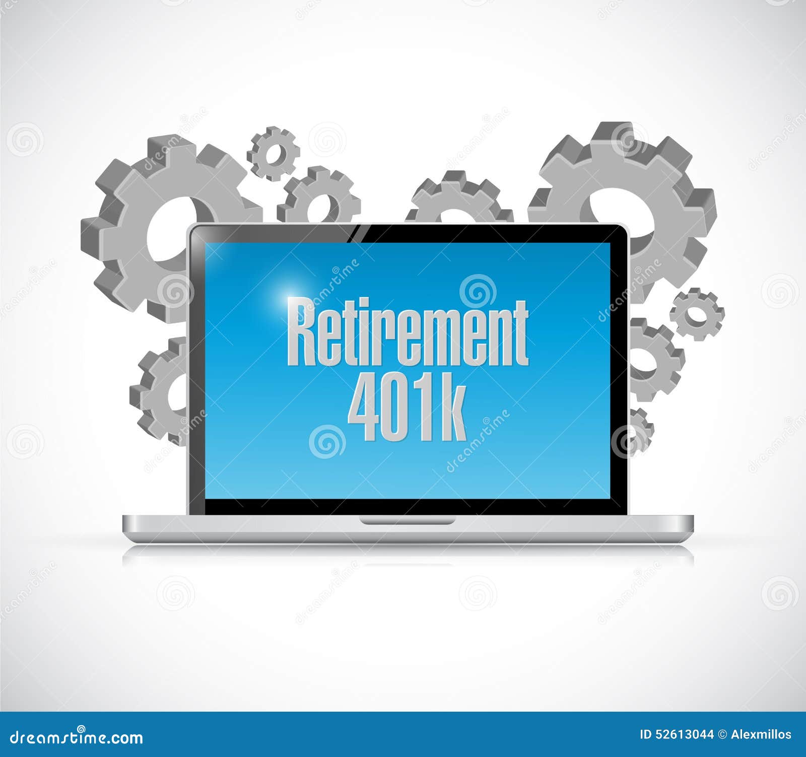 Retirement 401k Computer Technology Sign Concept Stock Illustration ...