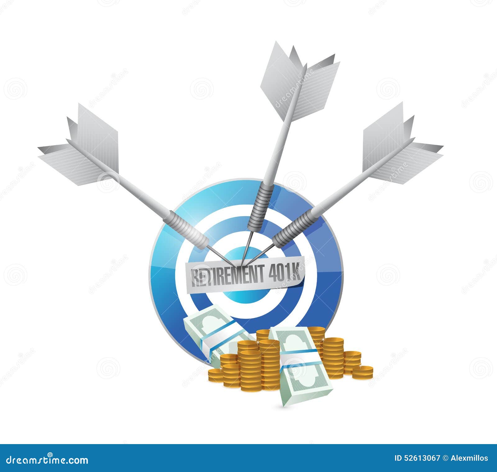 Retirement 401k Target Sign Concept Stock Illustration - Illustration ...