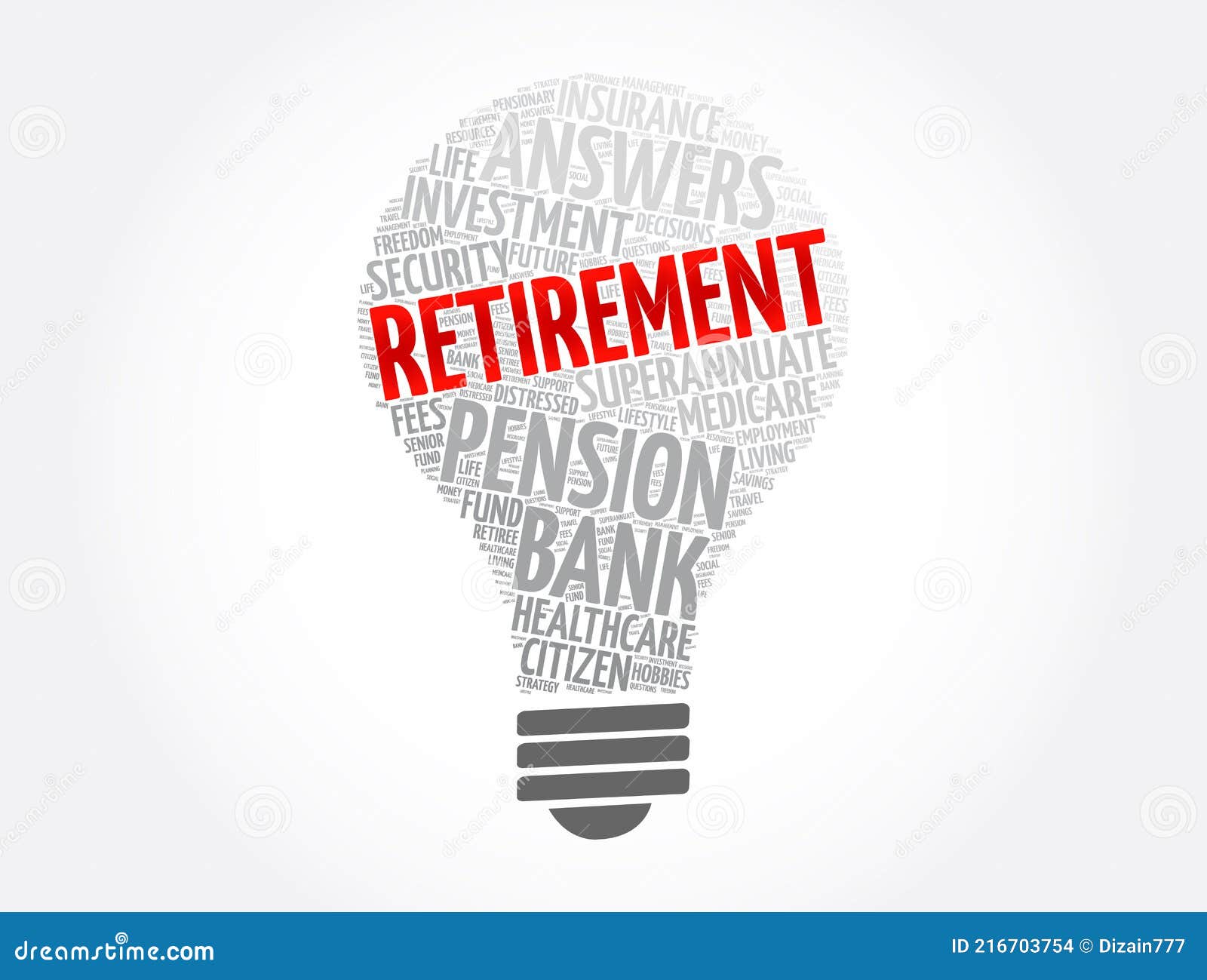 Retirement Light Bulb Word Cloud Collage, Concept Background Stock ...