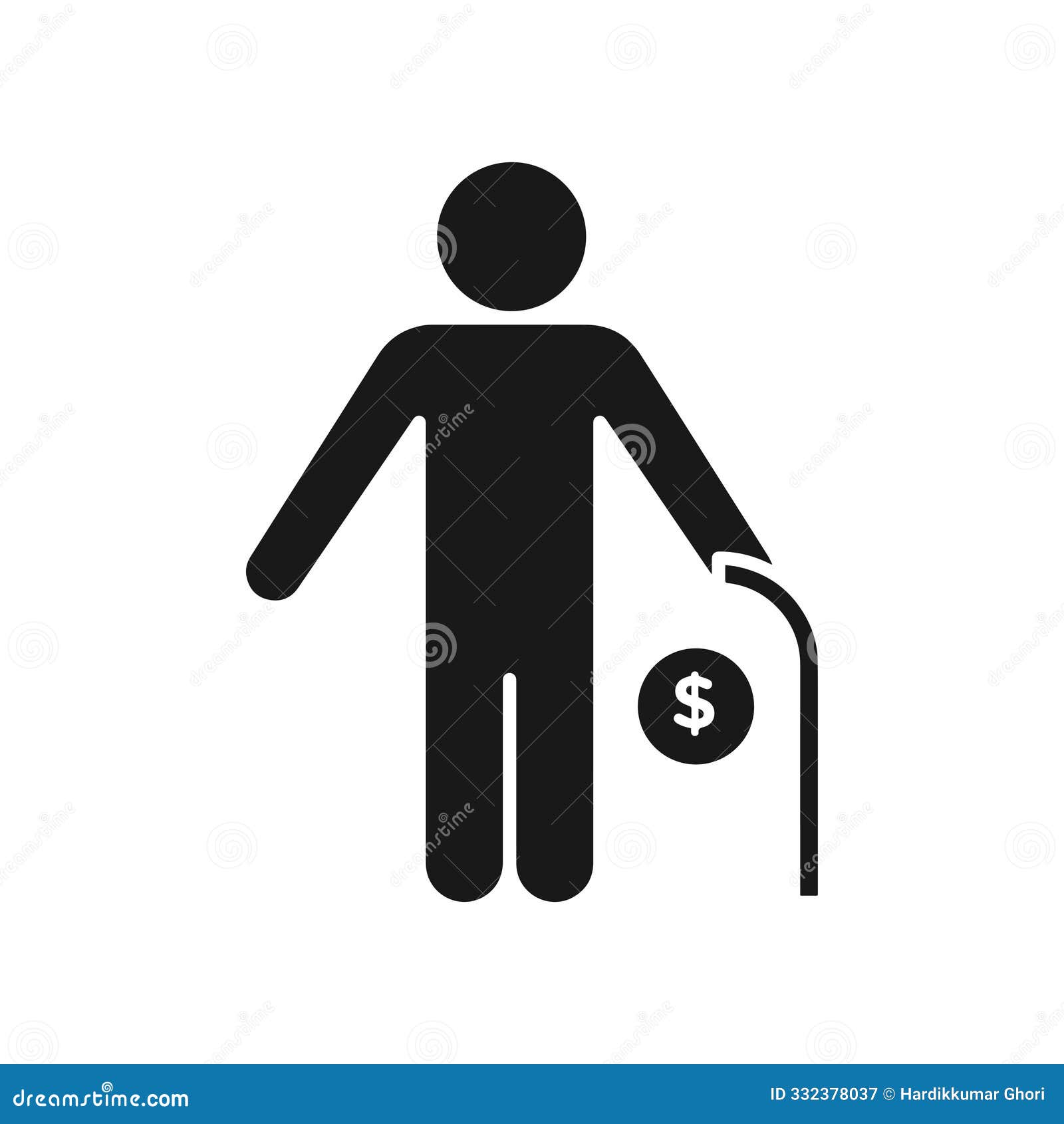 Retirement Line Icon Isolated on White Background Stock Illustration ...