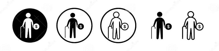 Retirement Line Icon Isolated on White Background Stock Illustration ...