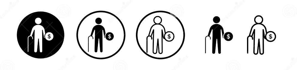 Retirement Line Icon Isolated on White Background Stock Illustration ...