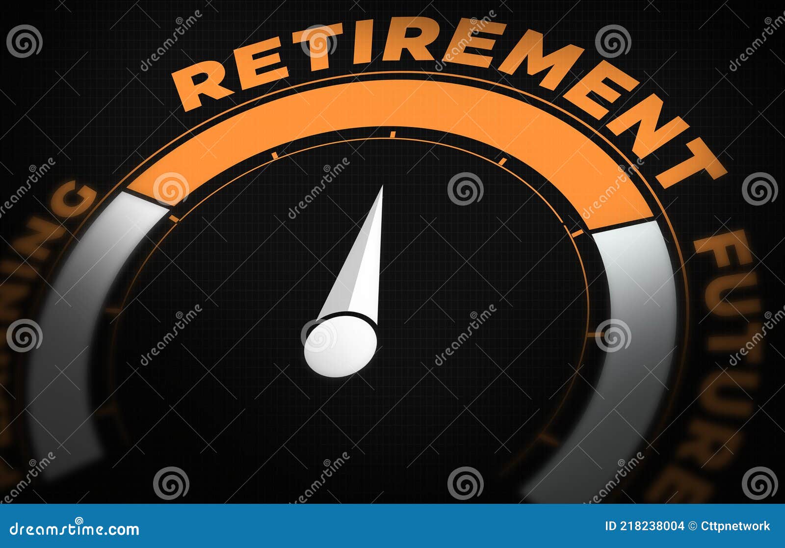 Retirement Meter with Needle on it in Orange Color. Abstract Retirement ...