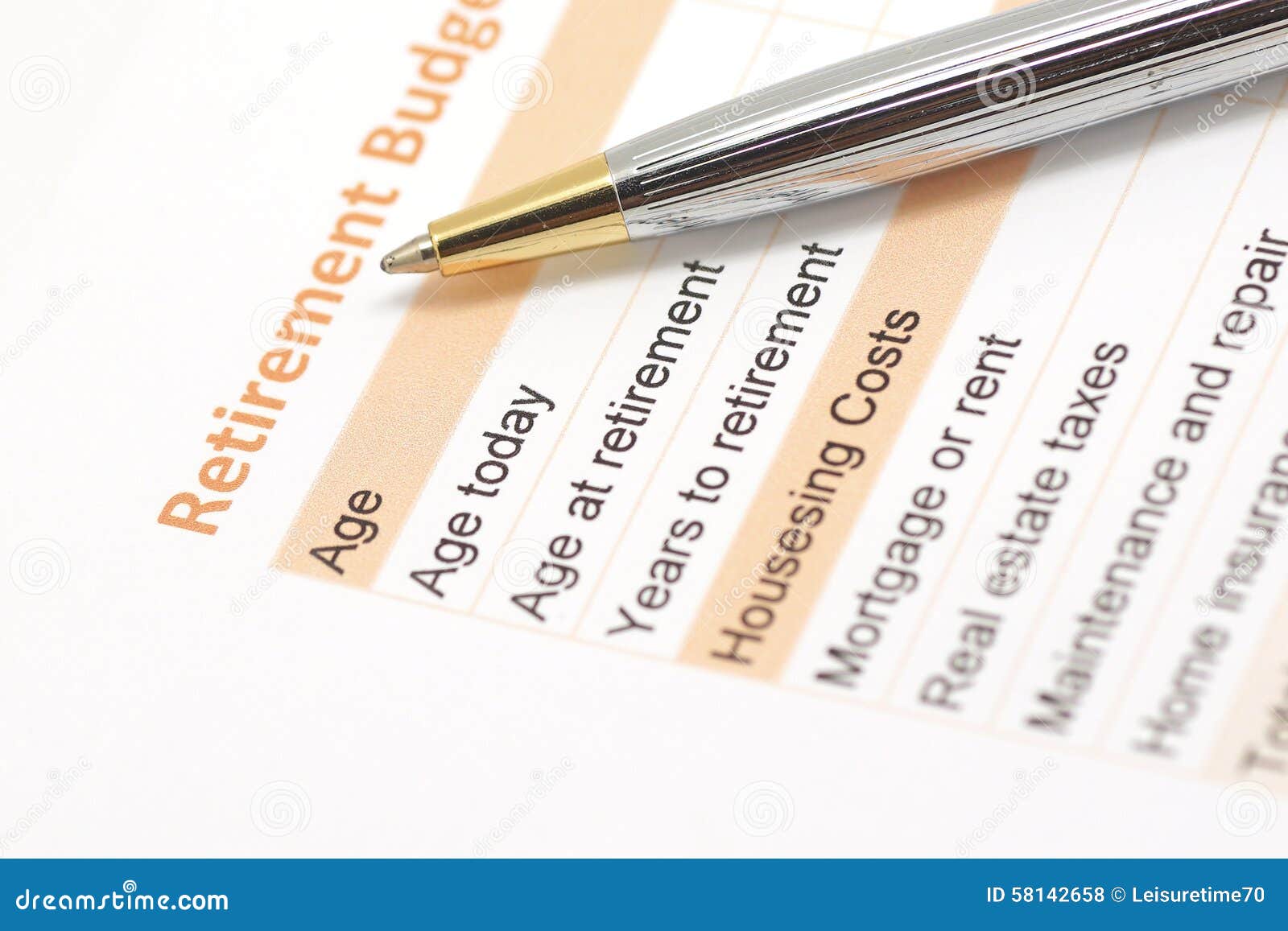 Retirement plan document stock photo. Image of financial - 58142658