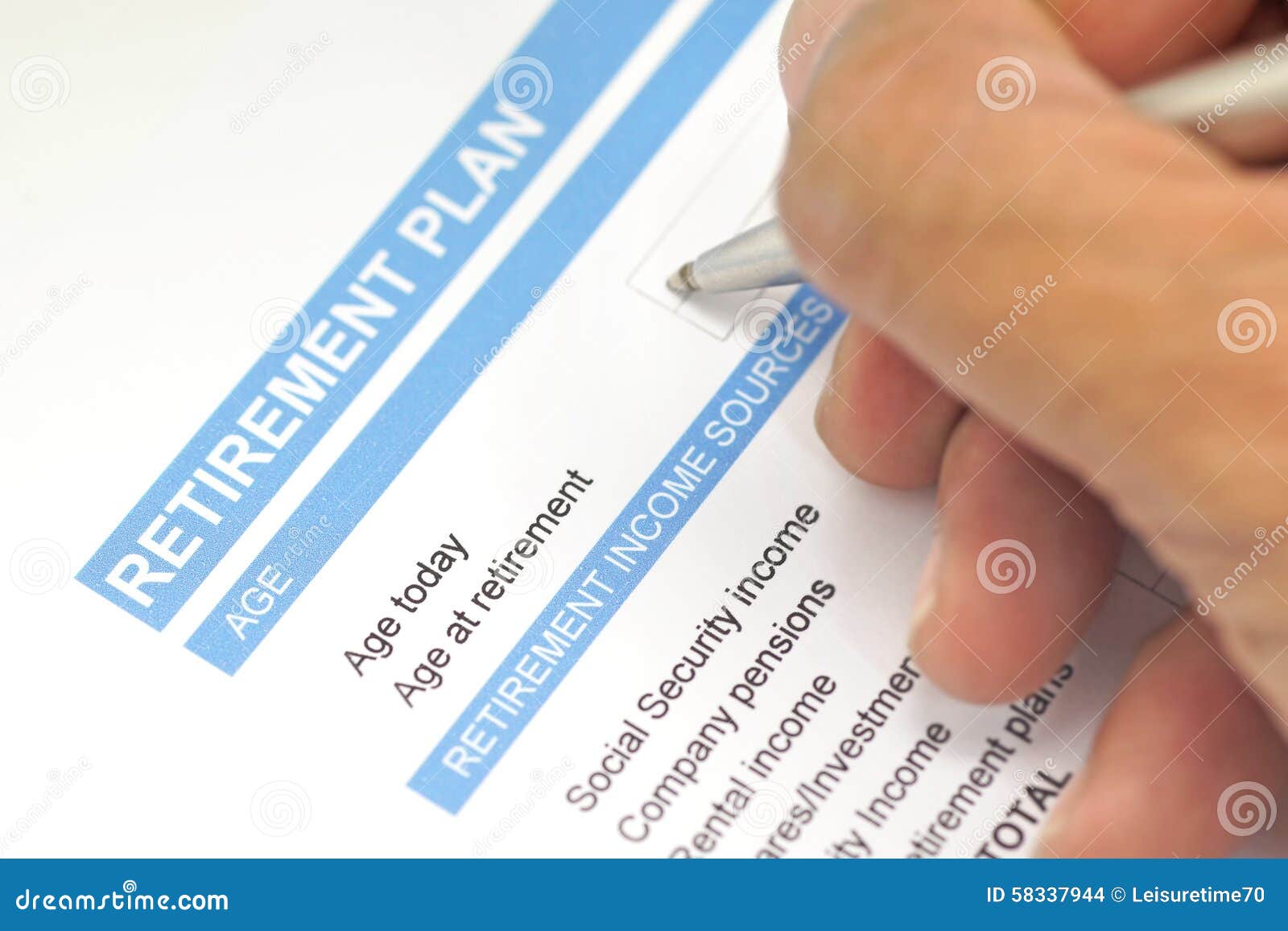Retirement Plan Document with Pen Stock Photo - Image of lifetime, file ...