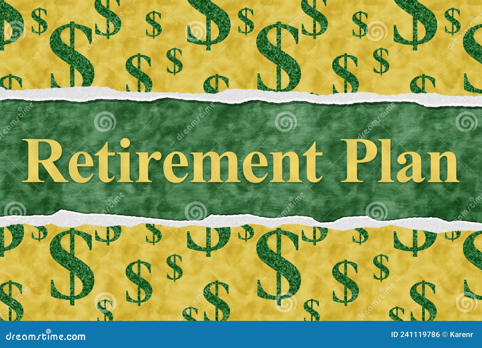 Retirement Plan Message with Green Dollar Signs Stock Illustration ...
