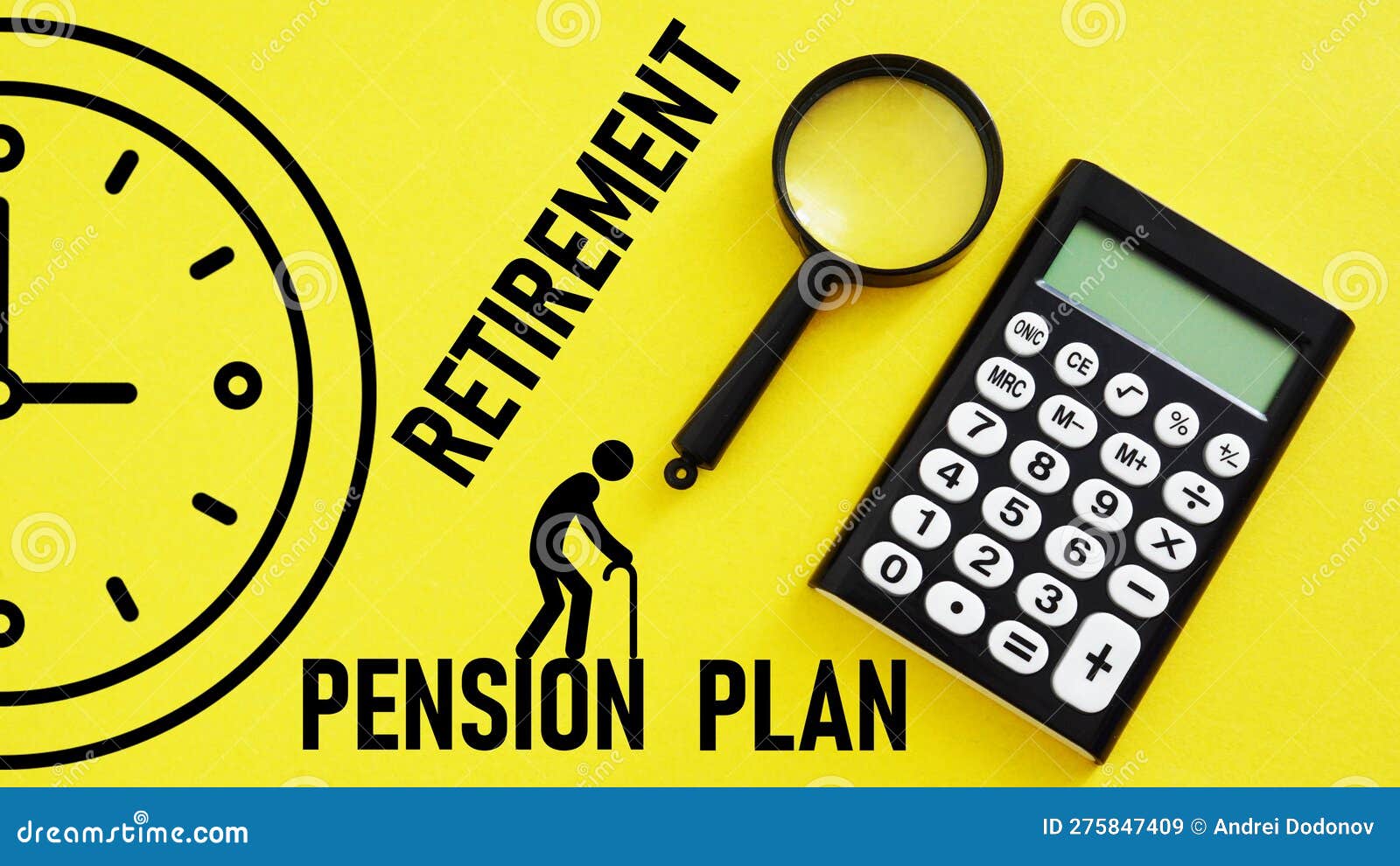 Retirement Plan and Pension are Shown Using the Text Stock Image ...