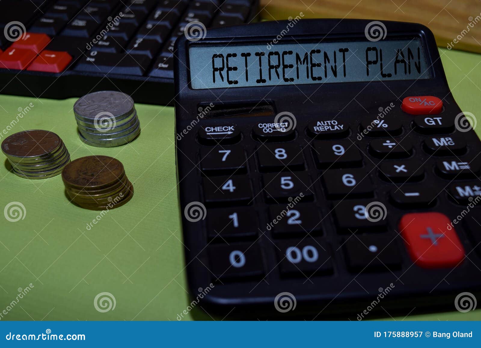 Retirement Plan Write on the Calculator on Office Desk Stock Image ...
