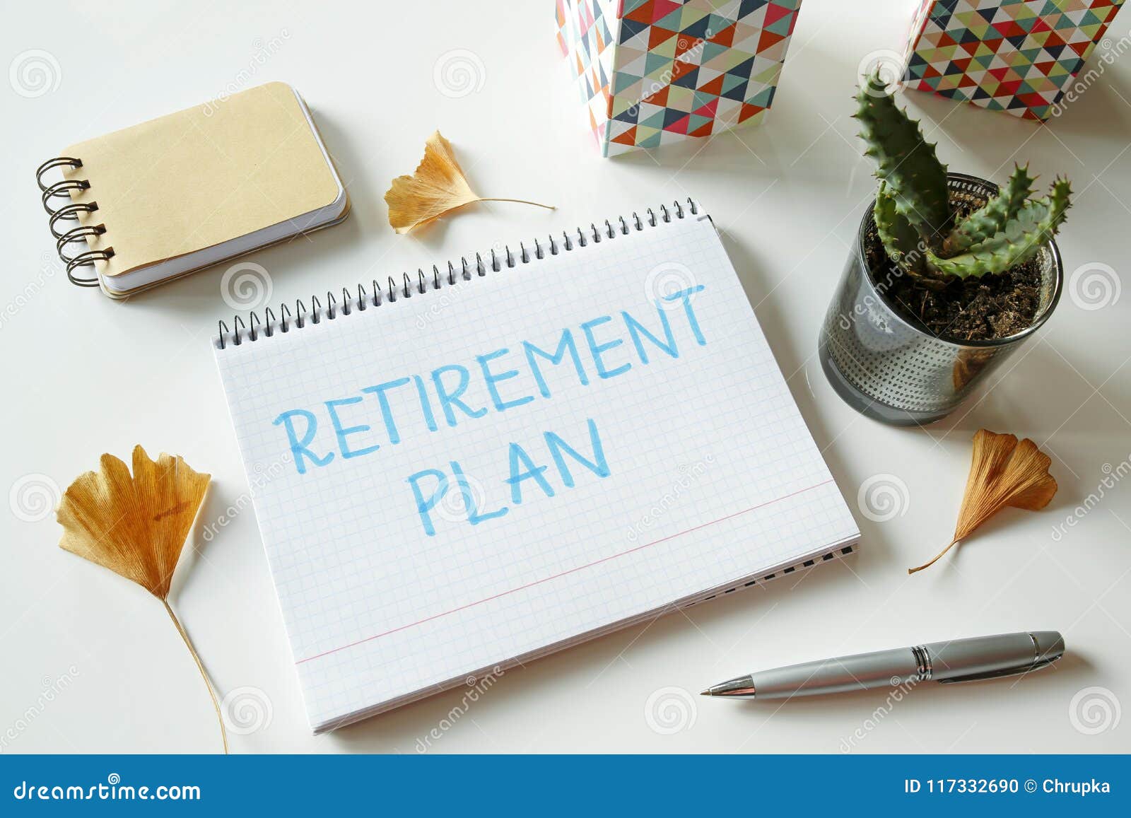 Retirement Plan Written in Notebook Stock Photo - Image of career ...