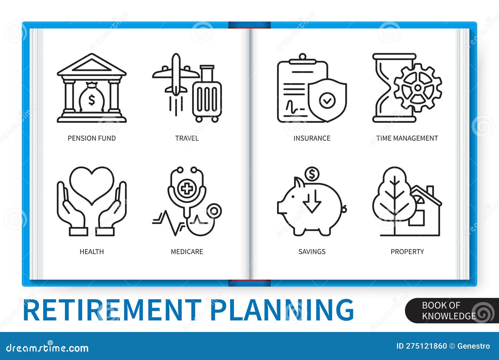Retirement Planning Infographics Cartoon Vector