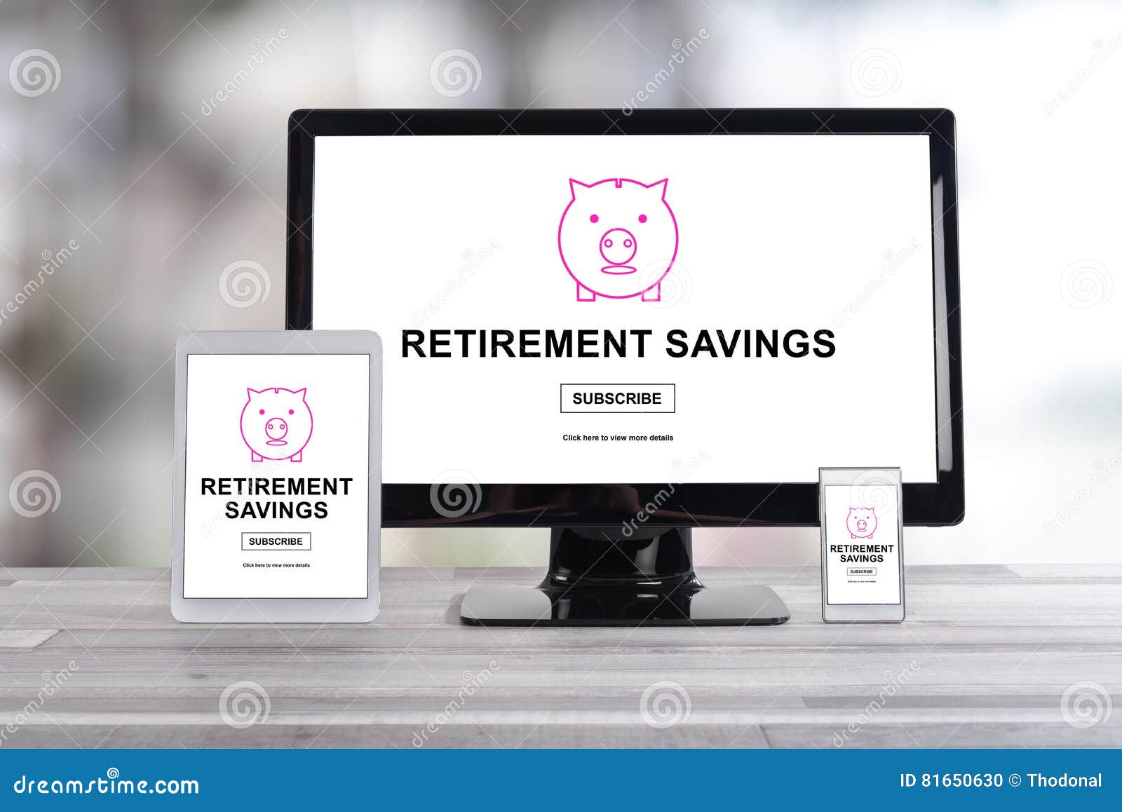 Retirement Savings Concept on Different Devices Stock Photo - Image of ...