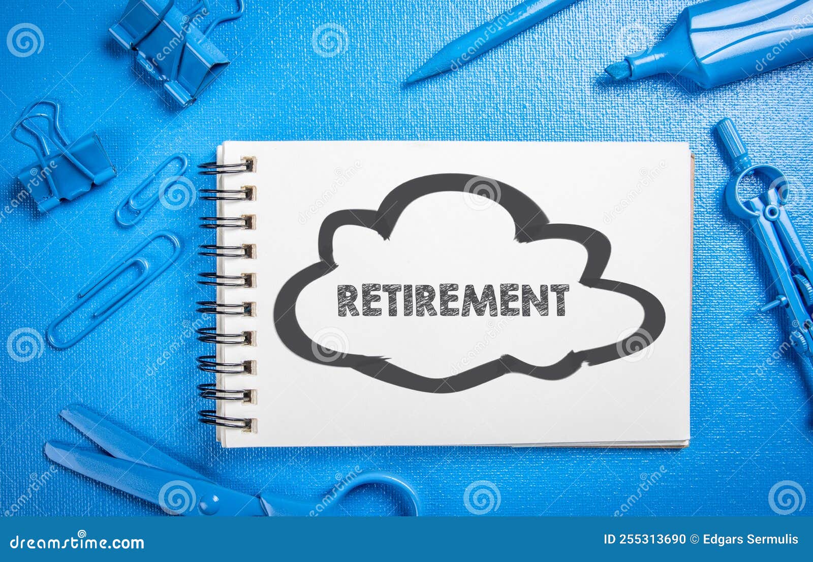 Retirement. Text and Cloud on Note Paper Stock Photo - Image of party ...